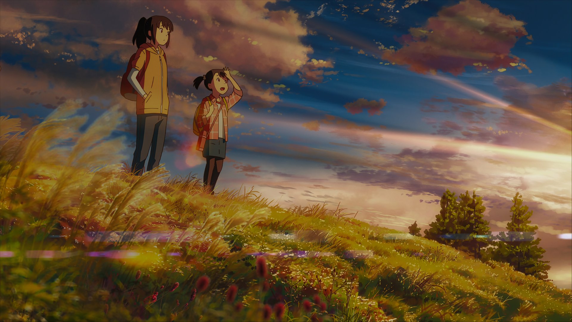 Your Name. — 8K Ultra HD Anime Sunset Over Grassy Ridge | 15360x8640 ...