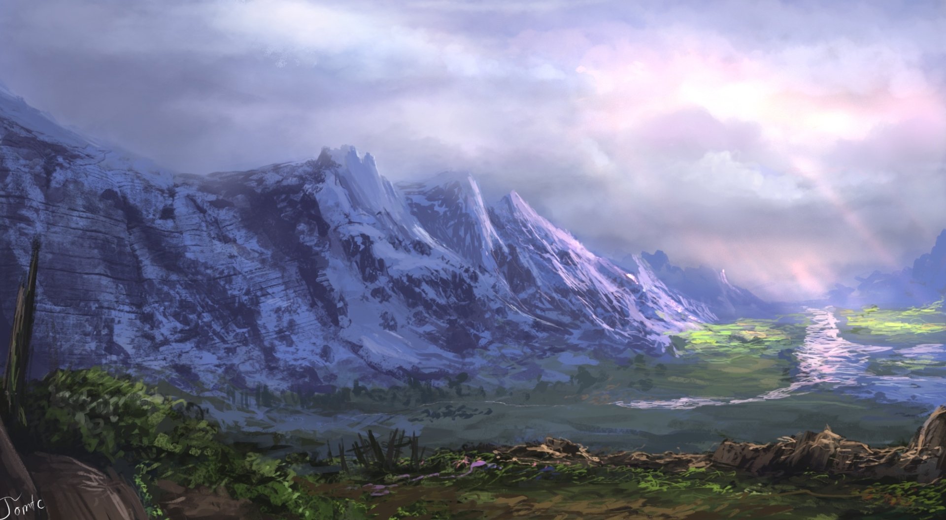 Download Fantasy Landscape Fantasy Landscape HD Wallpaper by Tommy ...