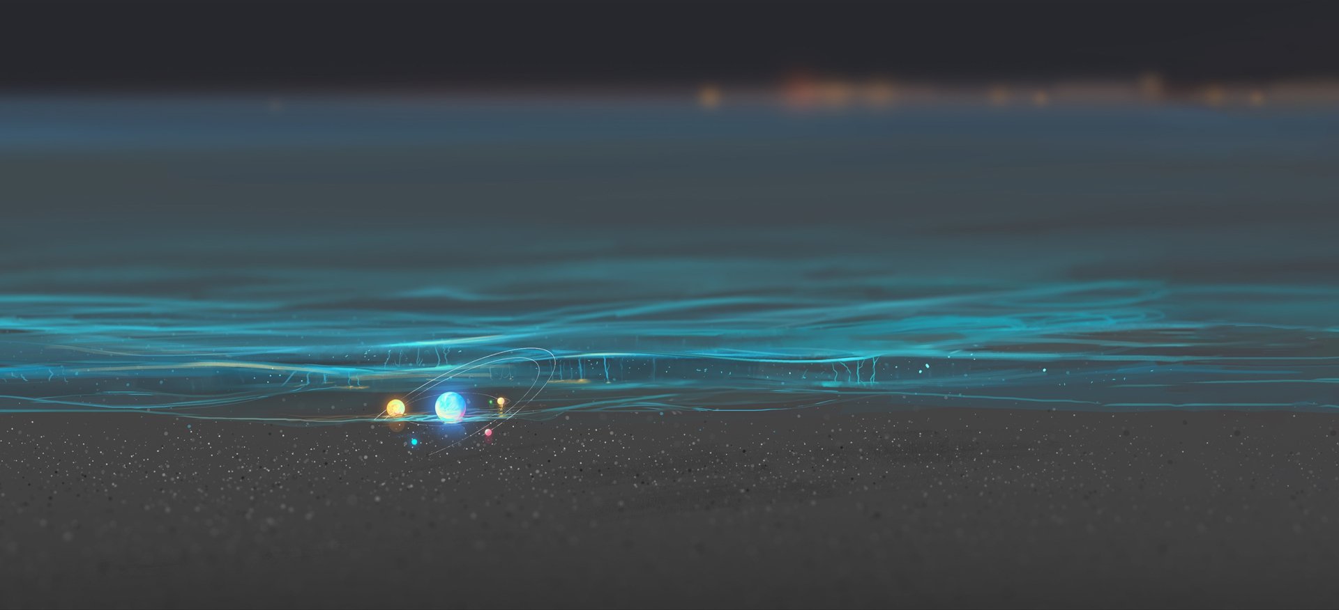 Tranquil Night Sea - Anime HD Wallpaper by 阿鹿的alu