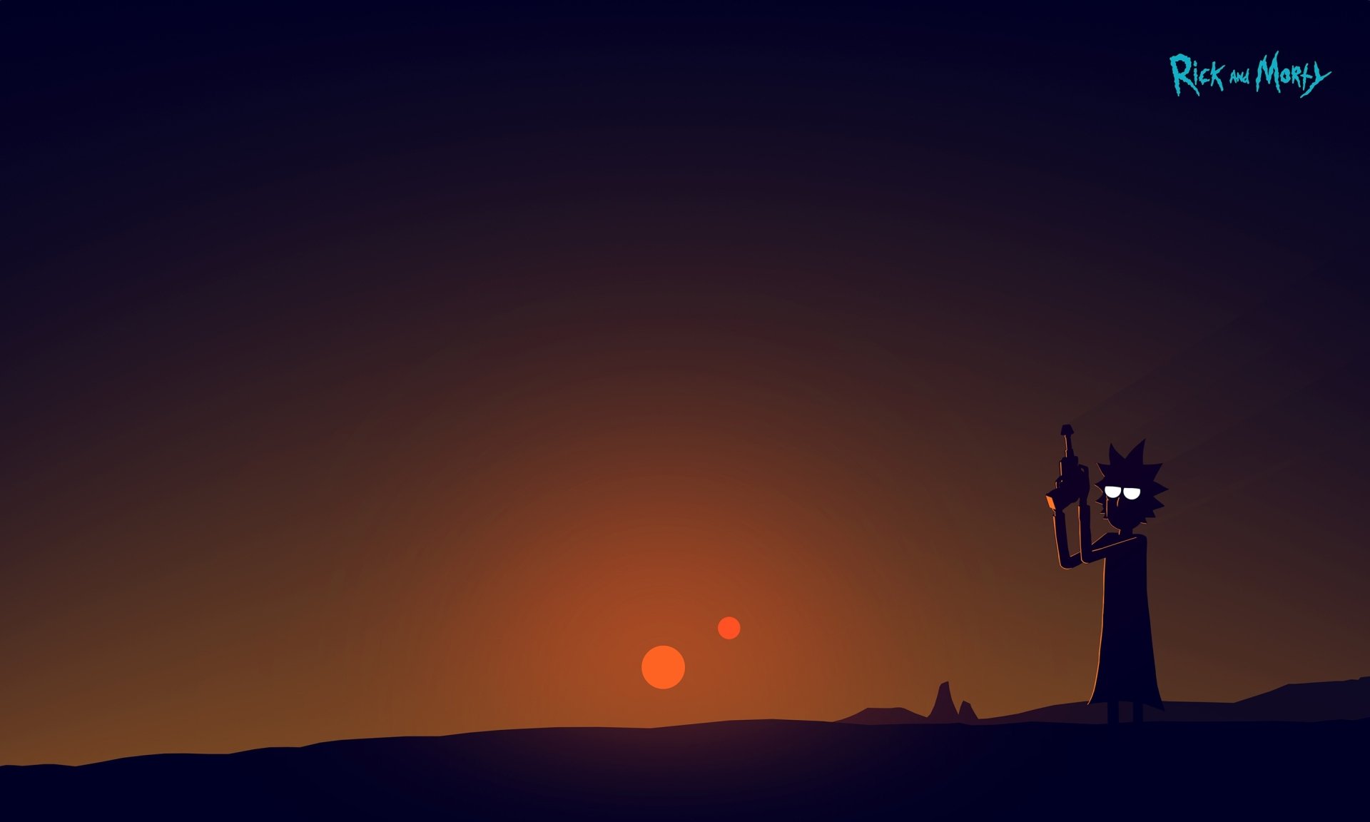 Minimalist Rick: Sunset Sentinel — Rick and Morty HD Wallpaper