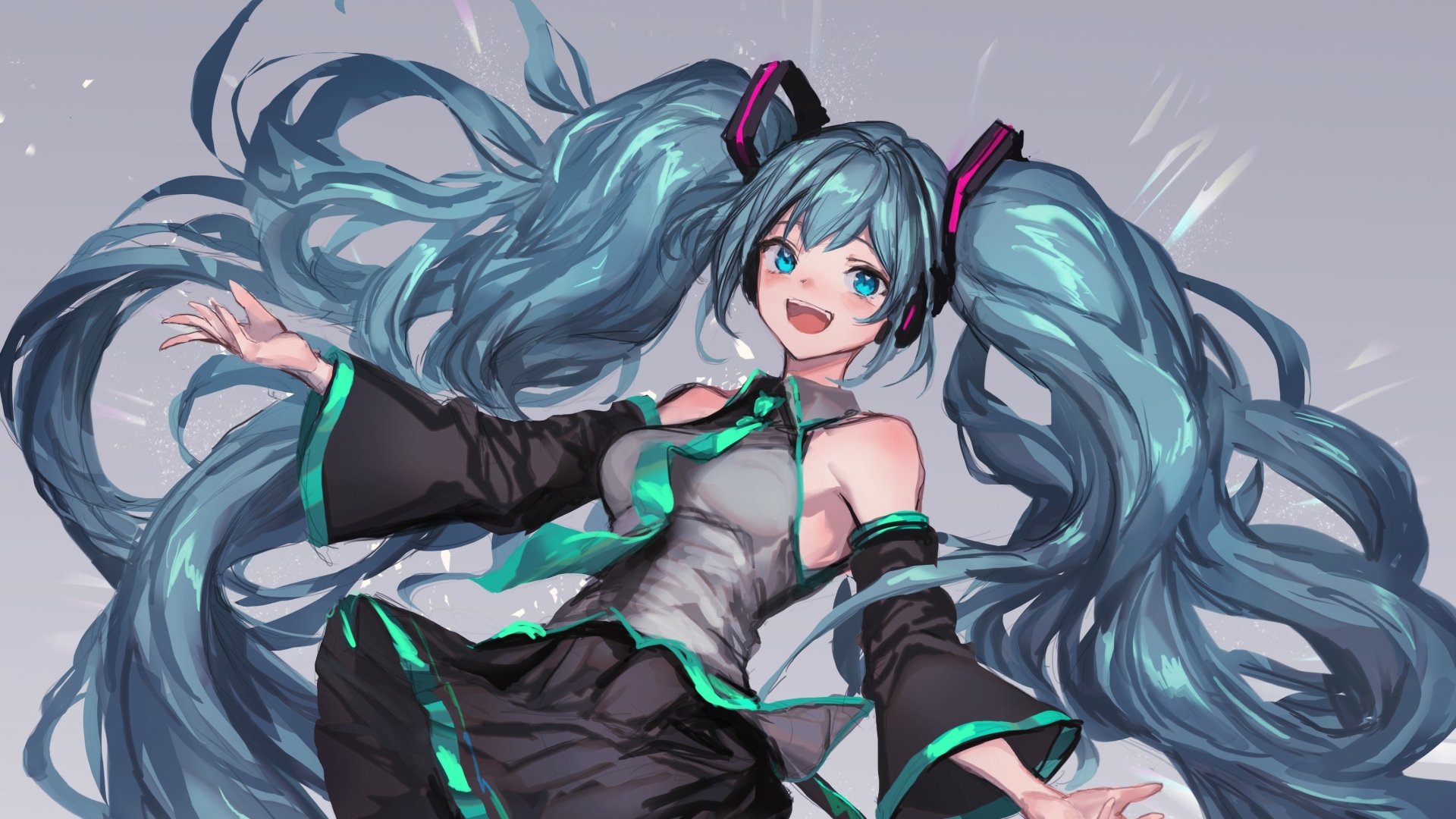 Hatsune Miku: Azure Twintails — 2K Vocaloid Anime Wallpaper by _LM7 ...