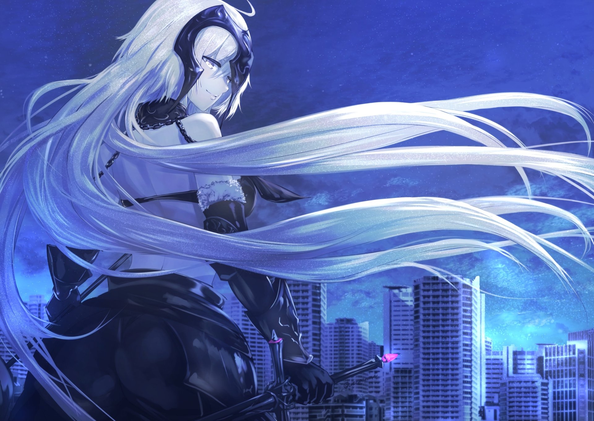 Jeanne d'Arc Alter: Night Breeze with White Hair | Fate/Grand Order HD ...
