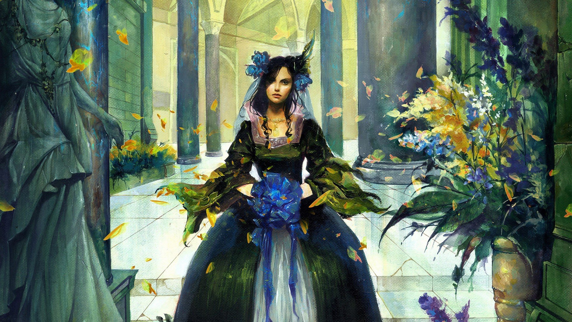 Artistic Elegance: HD Fantasy Drawing Wallpaper