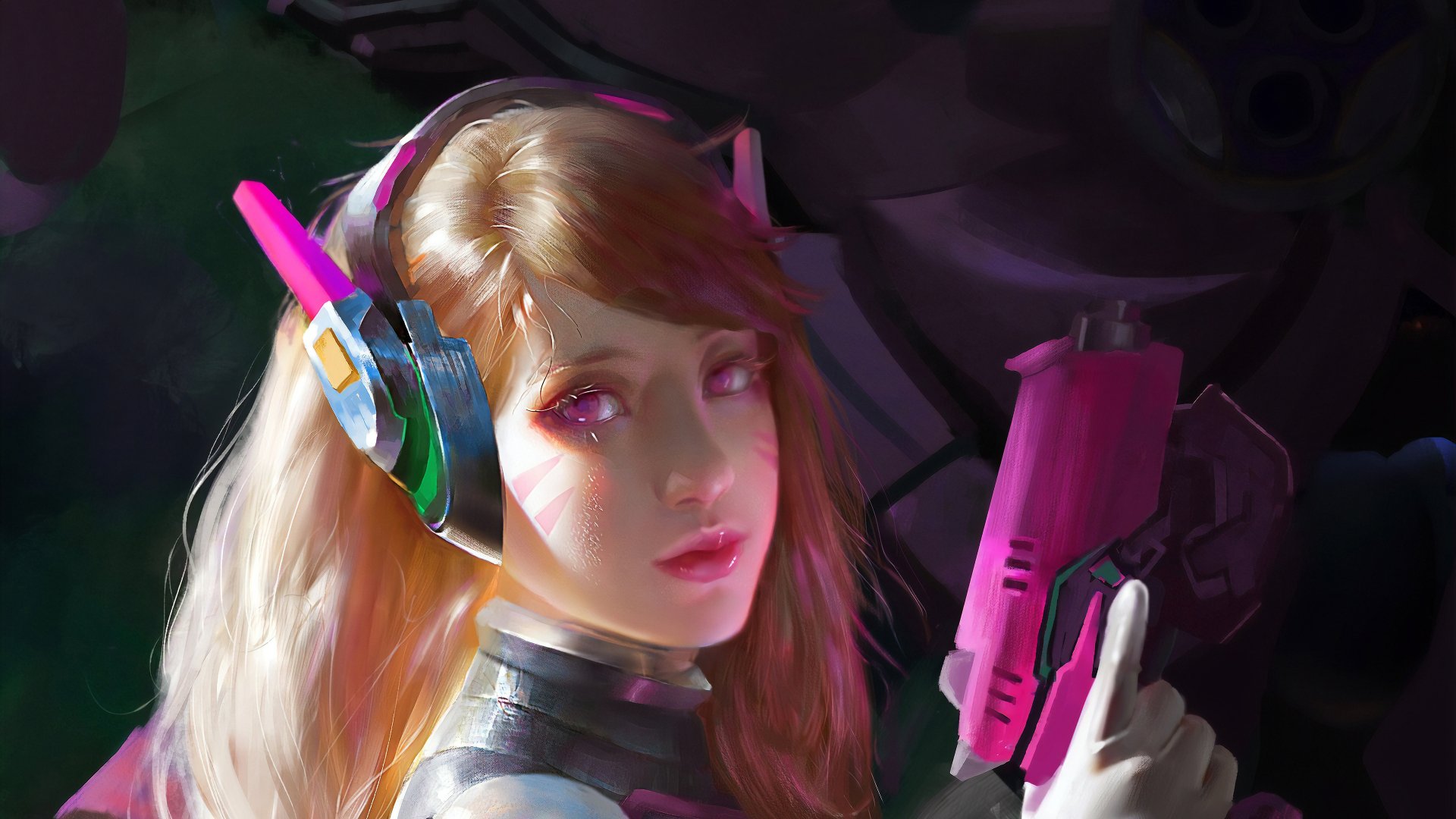 Download Woman Warrior Pink Eyes Blonde D.Va (Overwatch) Video Game ...