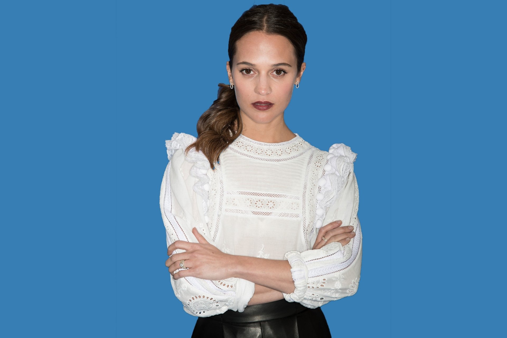 Download Lipstick Brown Eyes Brunette Swedish Actress Celebrity Alicia ...
