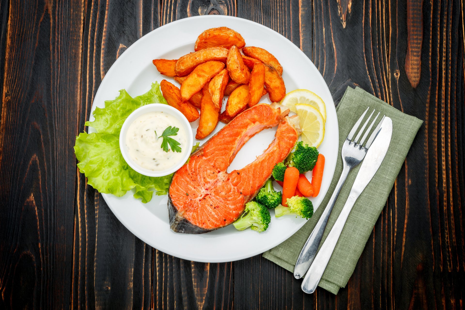 Download Seafood Meal Salmon Food Fish 4k Ultra HD Wallpaper ...
