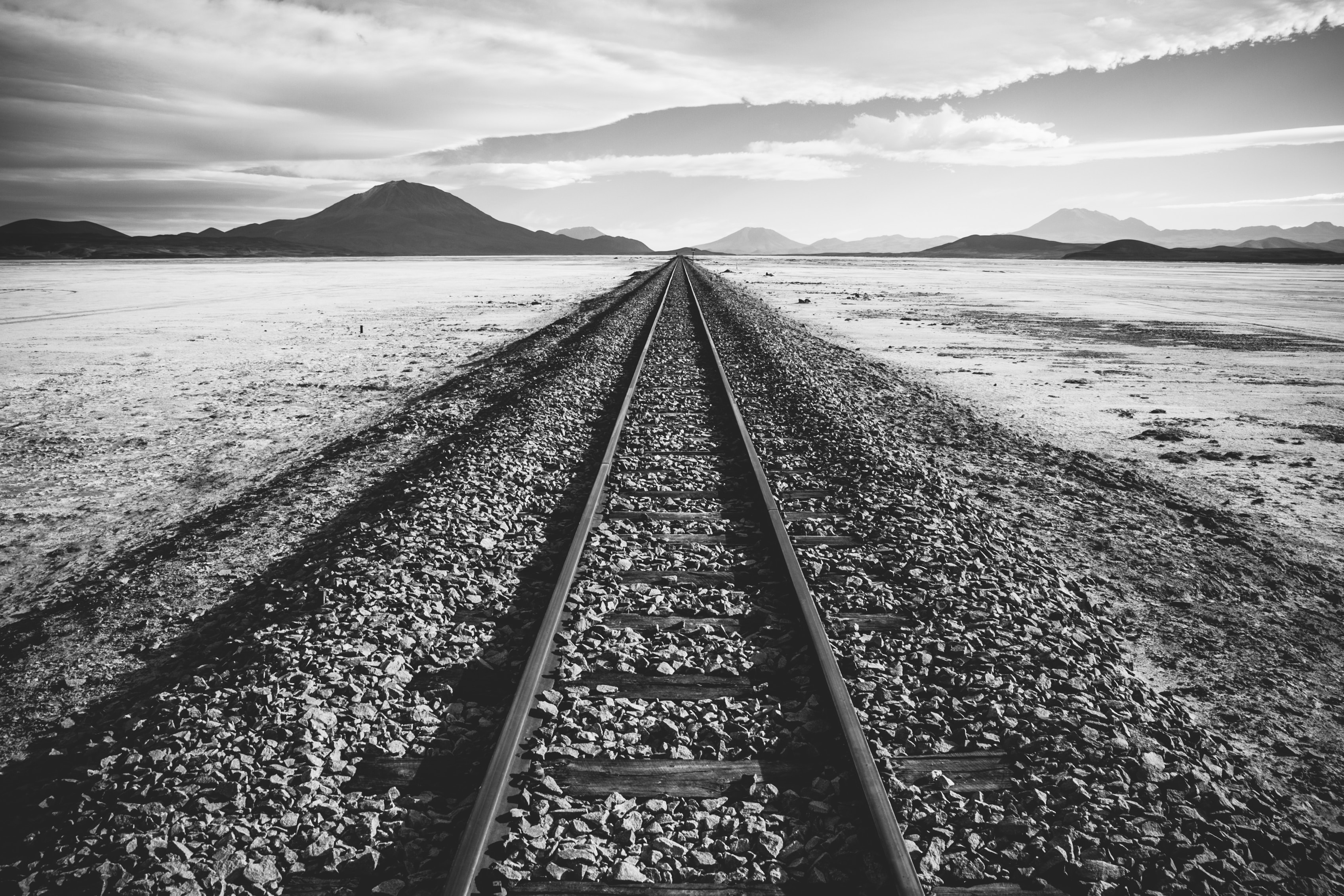 Download Black & White Man Made Railroad HD Wallpaper by Matthew Bedford