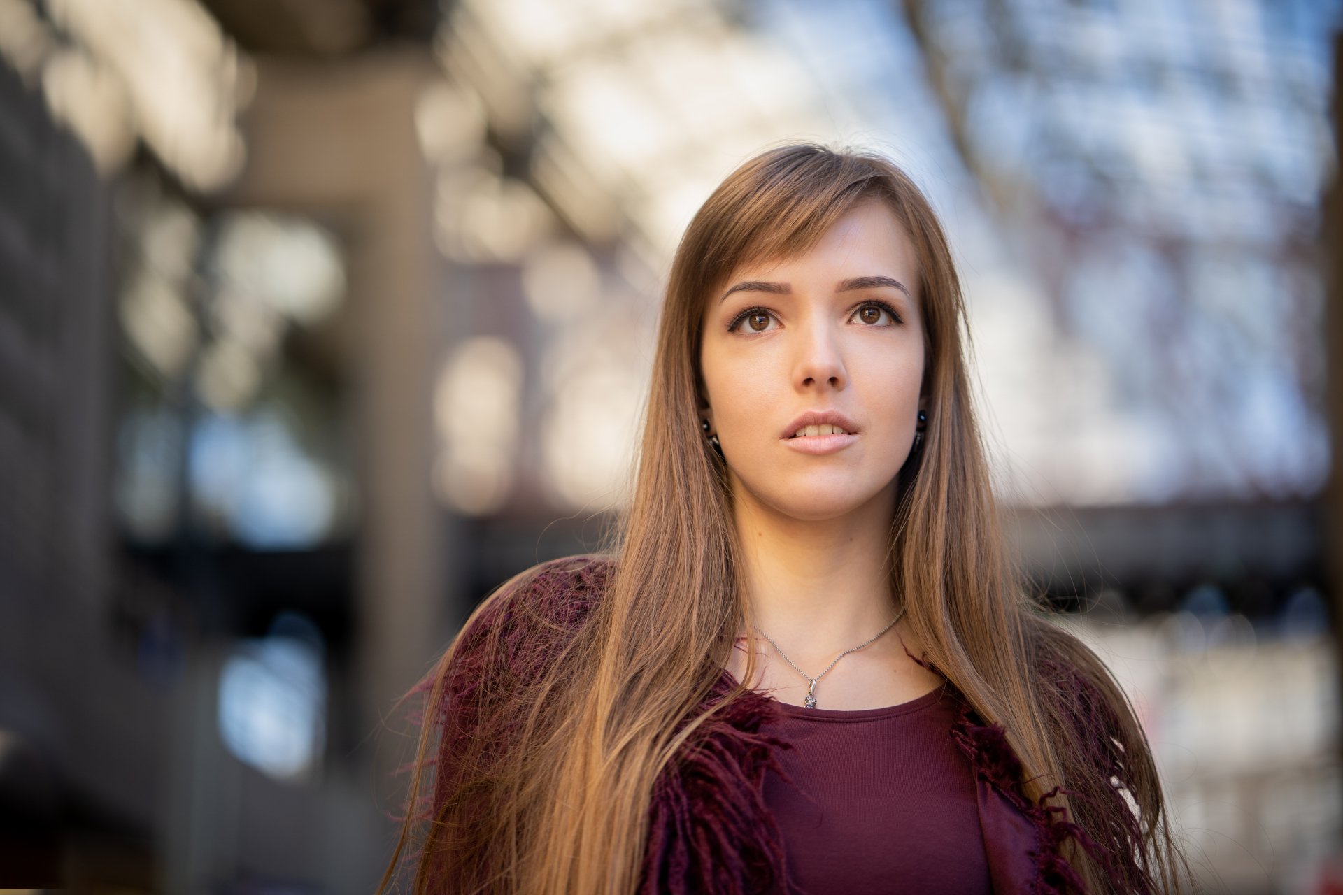 Download Hazel Eyes Face Brunette Depth Of Field Woman Model 4k Ultra