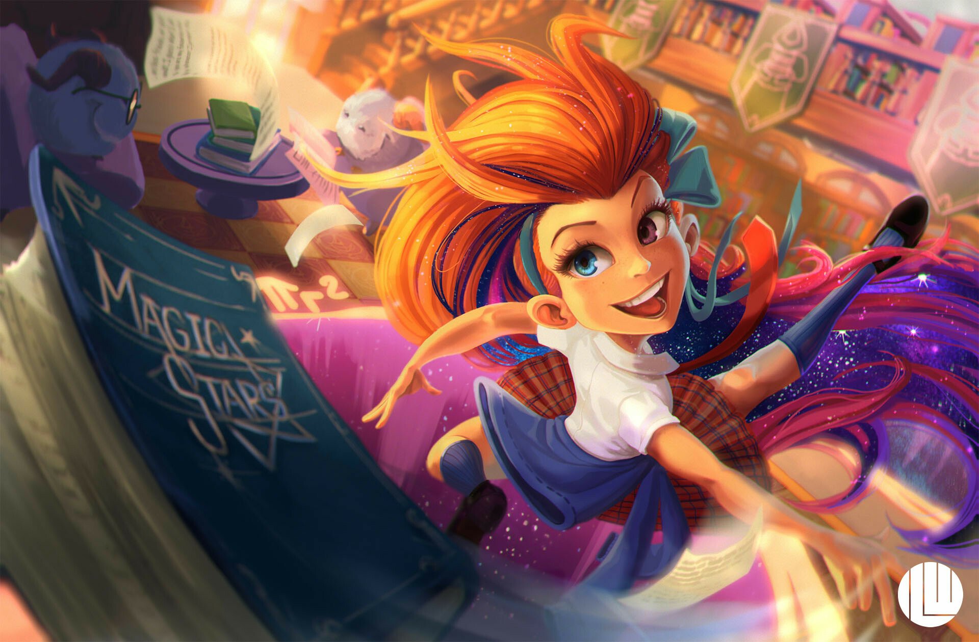 Download School Uniform Orange Hair Heterochromia Zoe (League Of ...