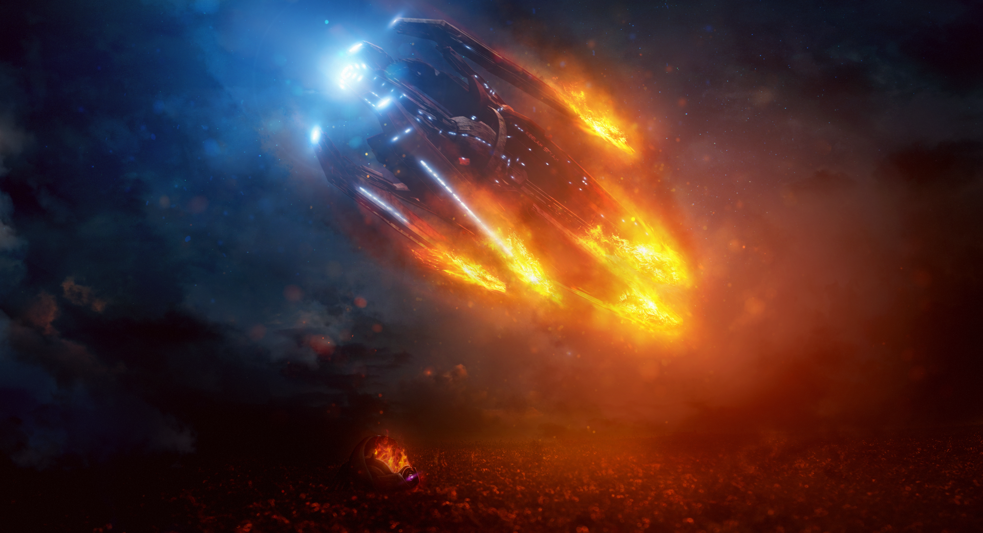 Download Spaceship Fire Video Game Mass Effect: Andromeda HD Wallpaper ...