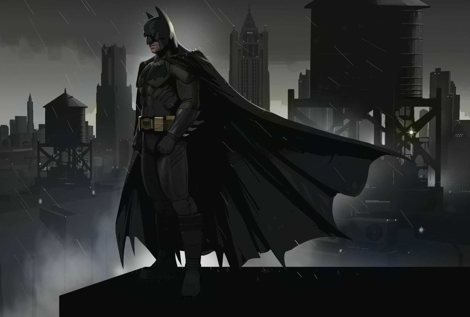 Gotham's Nightwatch — Batman HD Wallpaper by Brian Matyas | 1920x1295 ...