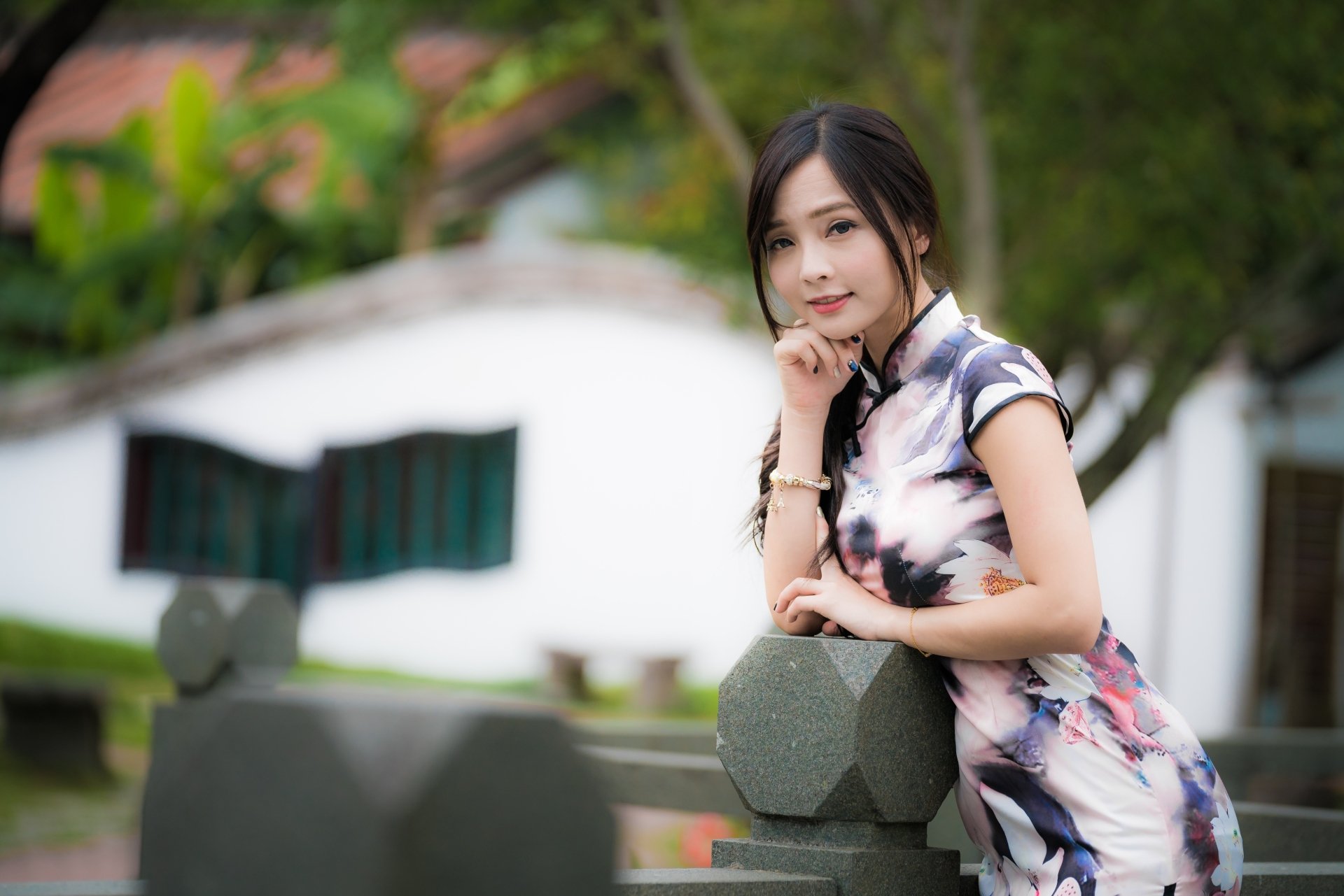 Download Depth Of Field Kimono Black Hair Model Dress Woman Asian 4k