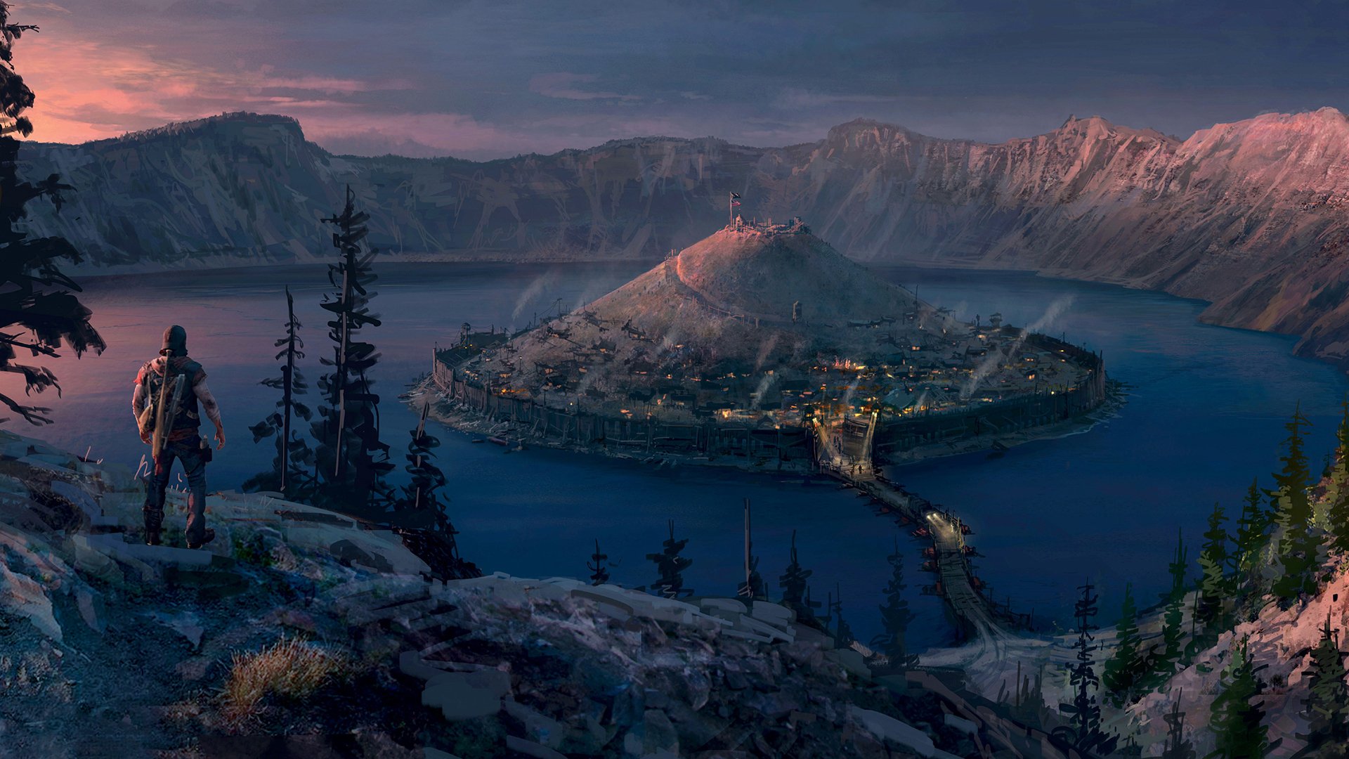 Days Gone HD Wallpaper: Post-Apocalyptic Island Vista in Stunning Detail