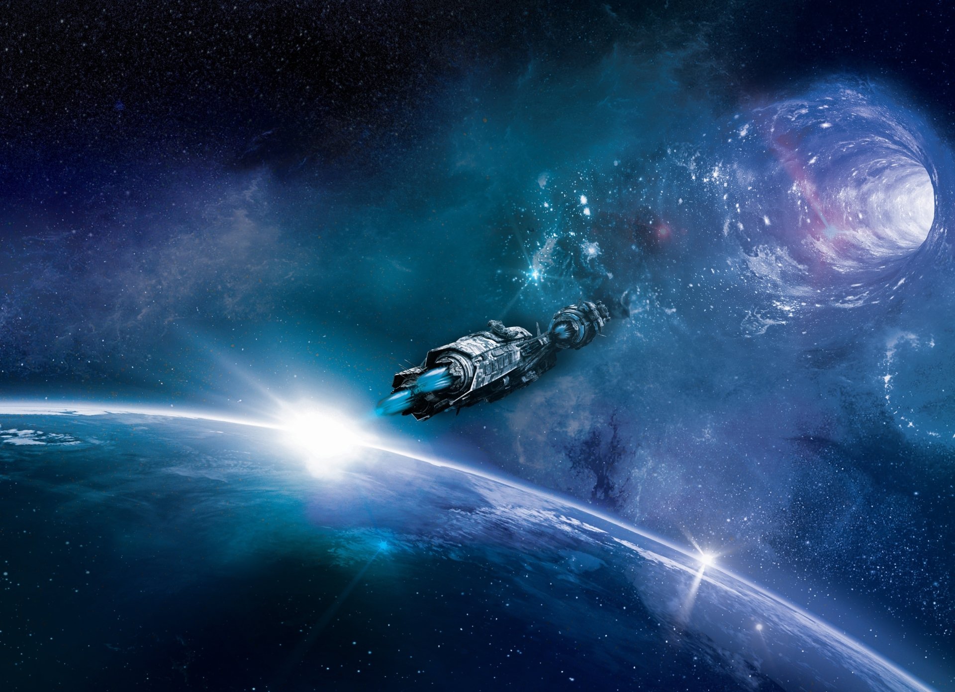 Download Space Planet Sci Fi Spaceship HD Wallpaper
