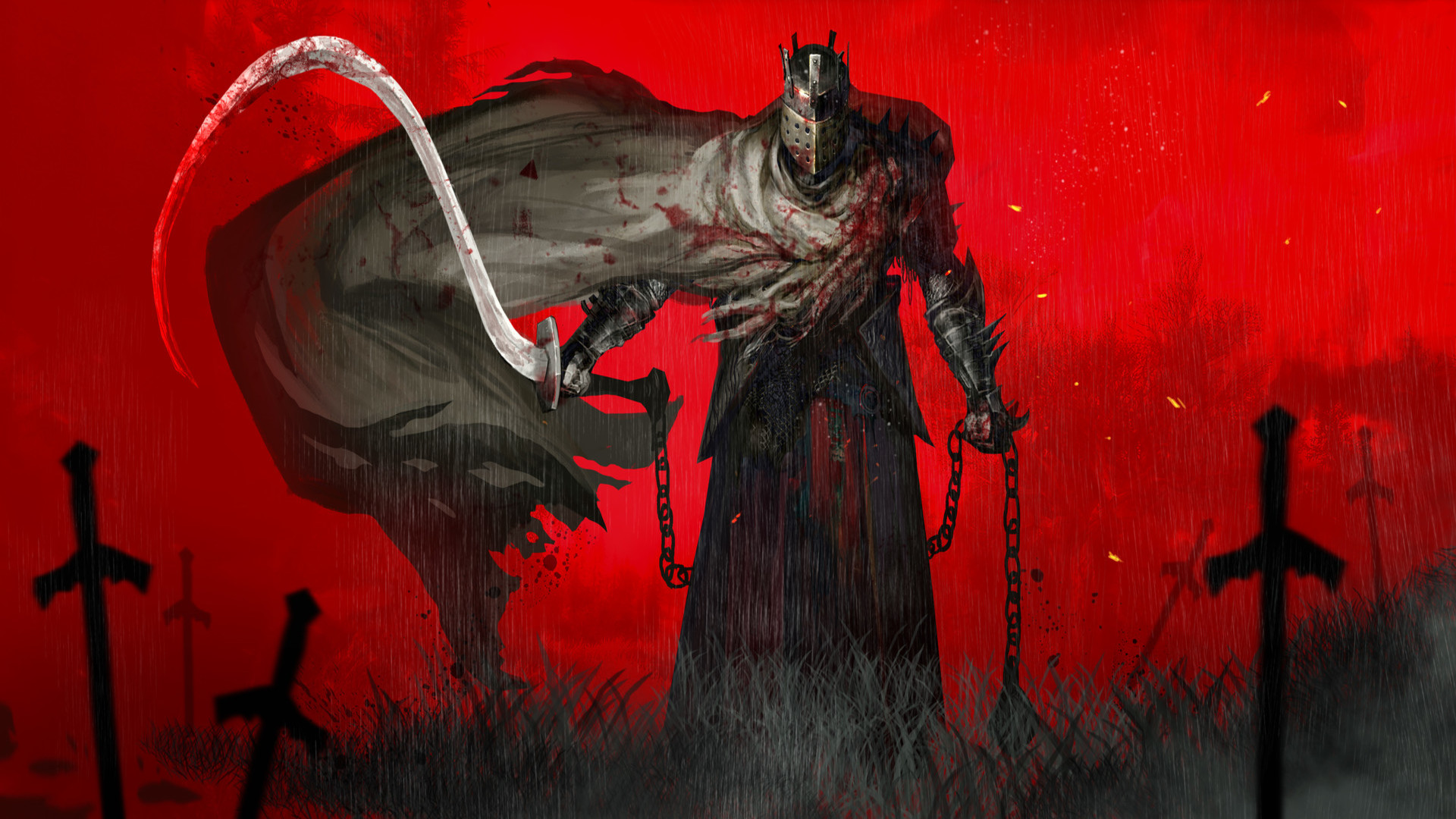 Download Sword Armor Red Fantasy Warrior Fantasy Warrior HD Wallpaper ...