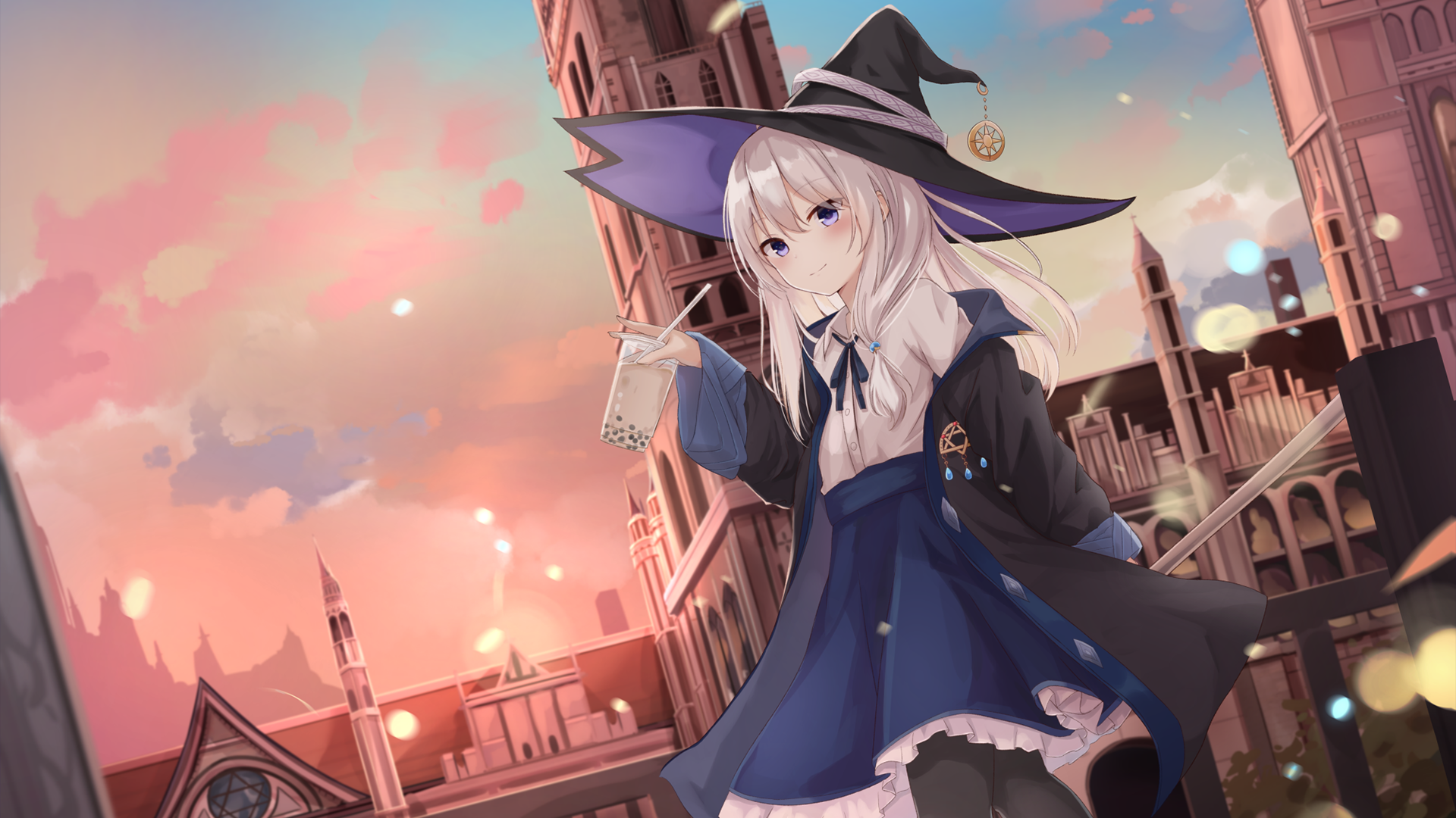 Enchanting Wizard with Purple Eyes - HD Anime Wallpaper by RH