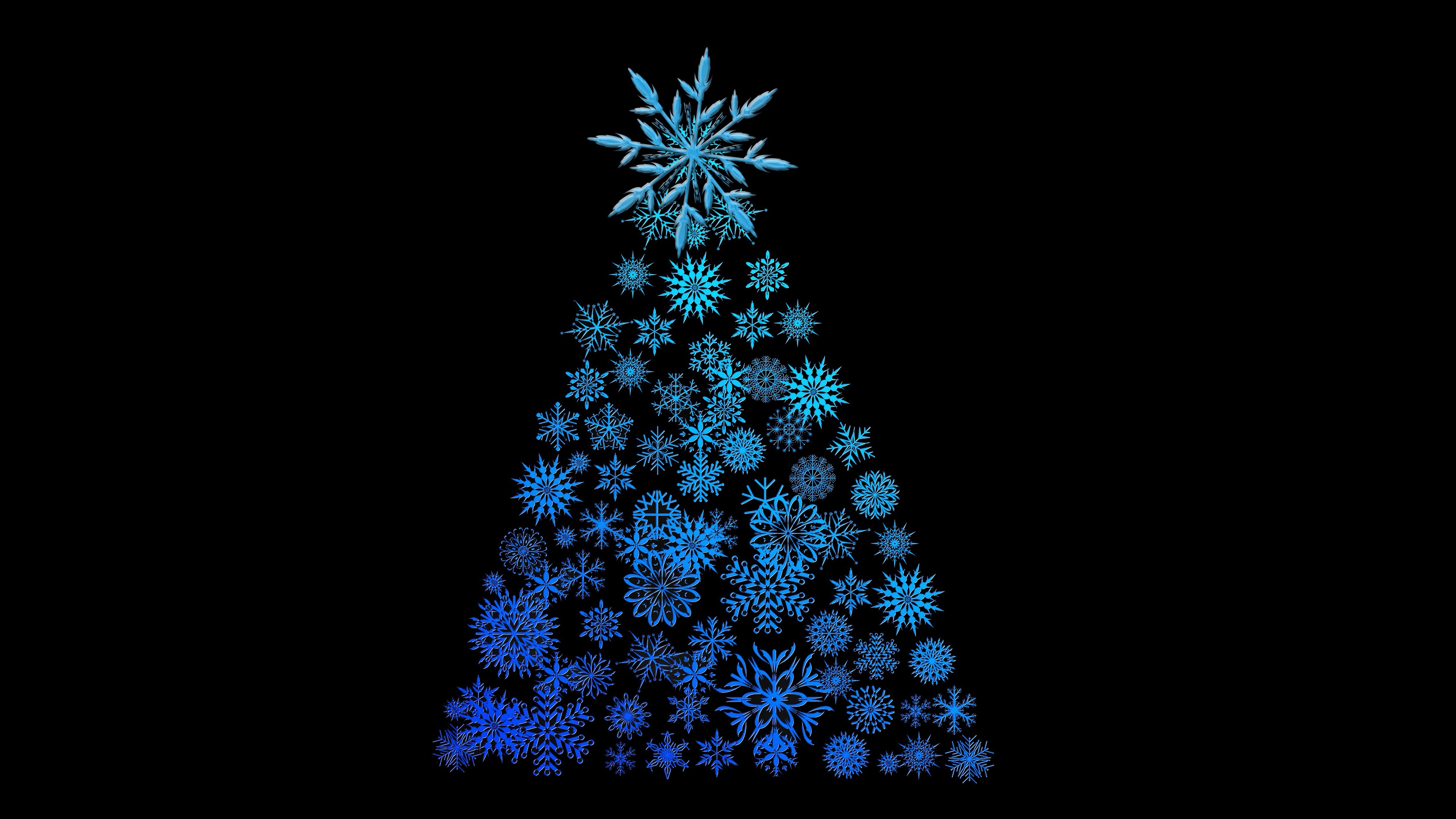 Download Snowflake Blue Christmas Tree Holiday Christmas 4k Ultra HD ...