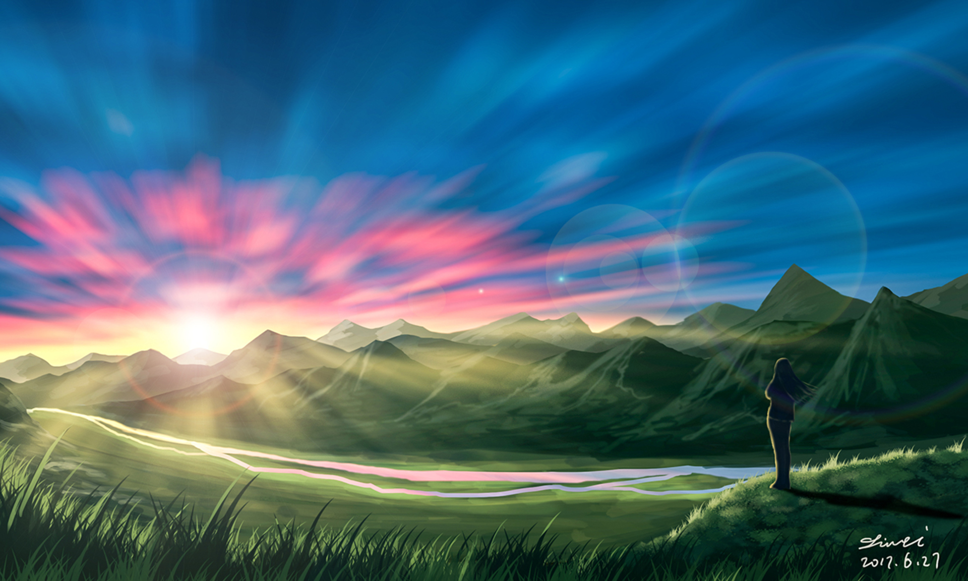 Anime Sunrise HD Wallpaper by liwei191