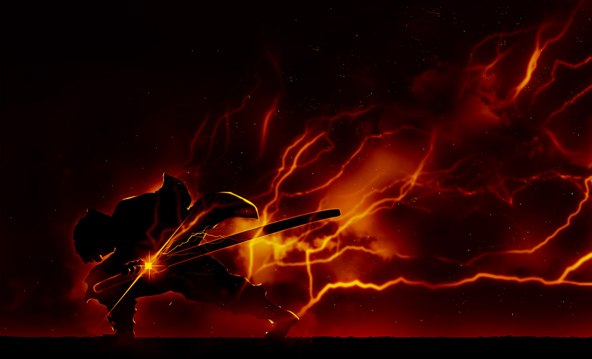Zenitsu's Fiery Charge - Demon Slayer HD Wallpaper by ハラダミユキ