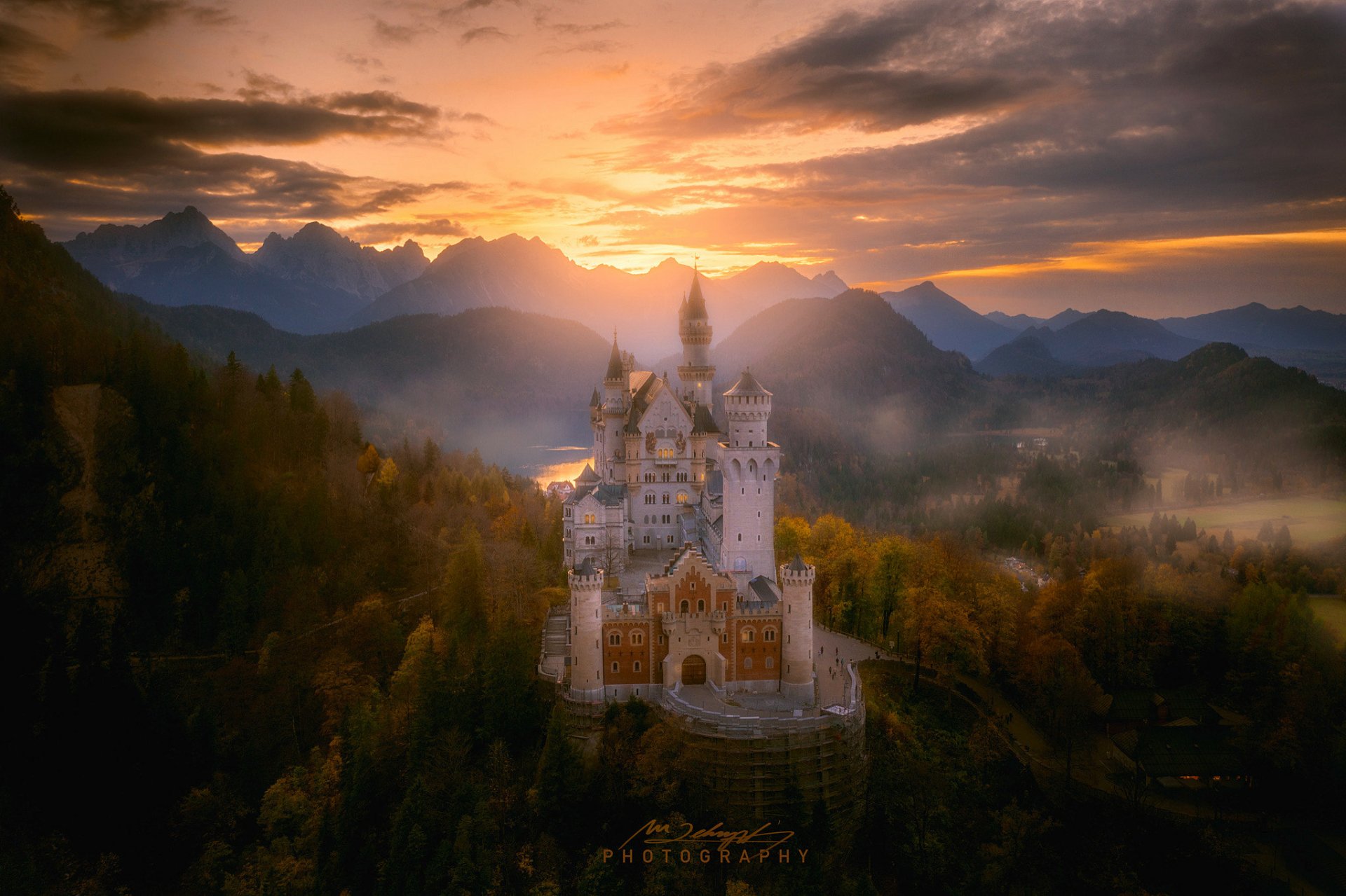 Download Forest Fall Castle Man Made Neuschwanstein Castle HD Wallpaper