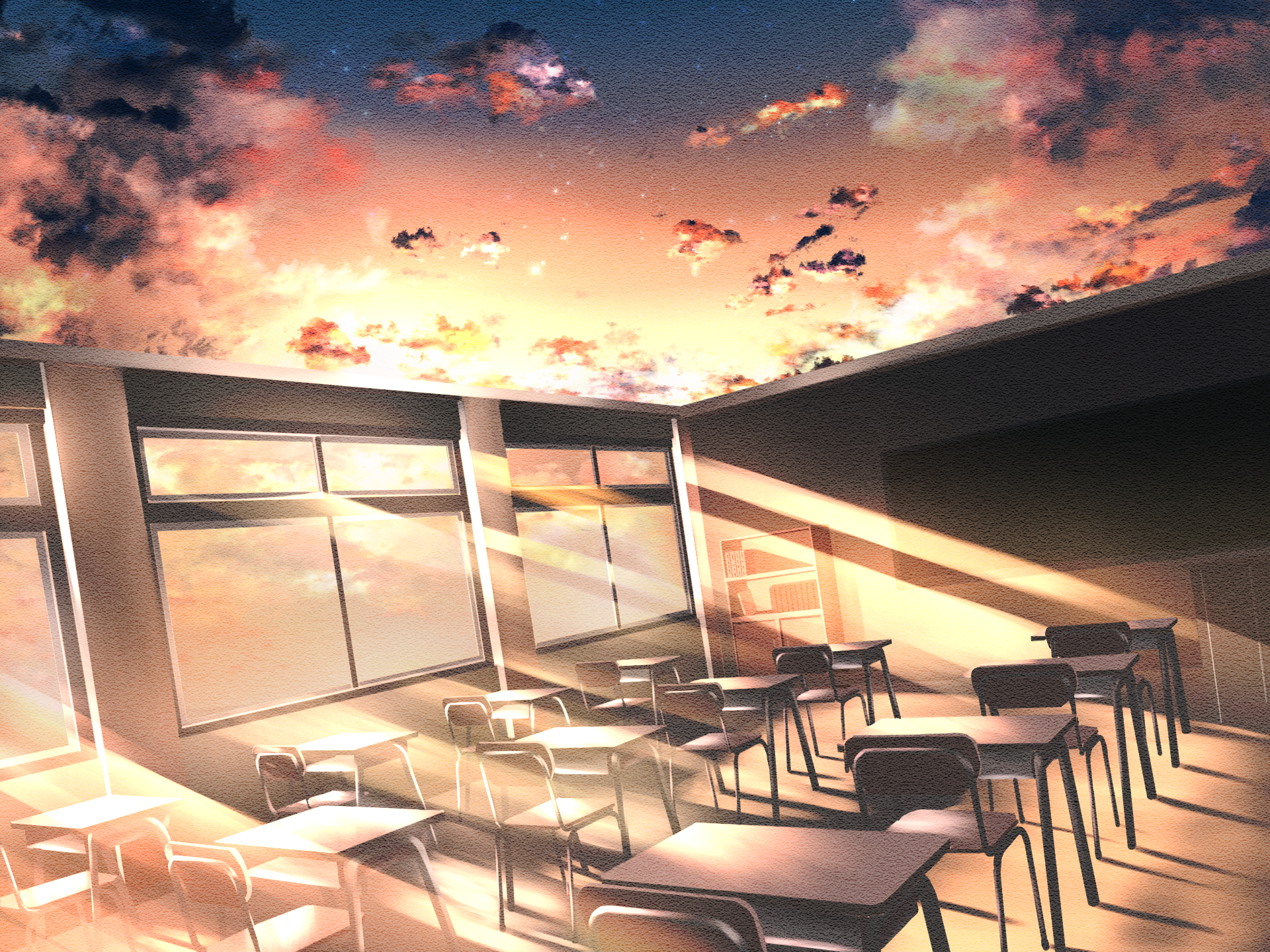 Download Sunset Classroom Anime Room Anime Room Anime Sunset HD ...