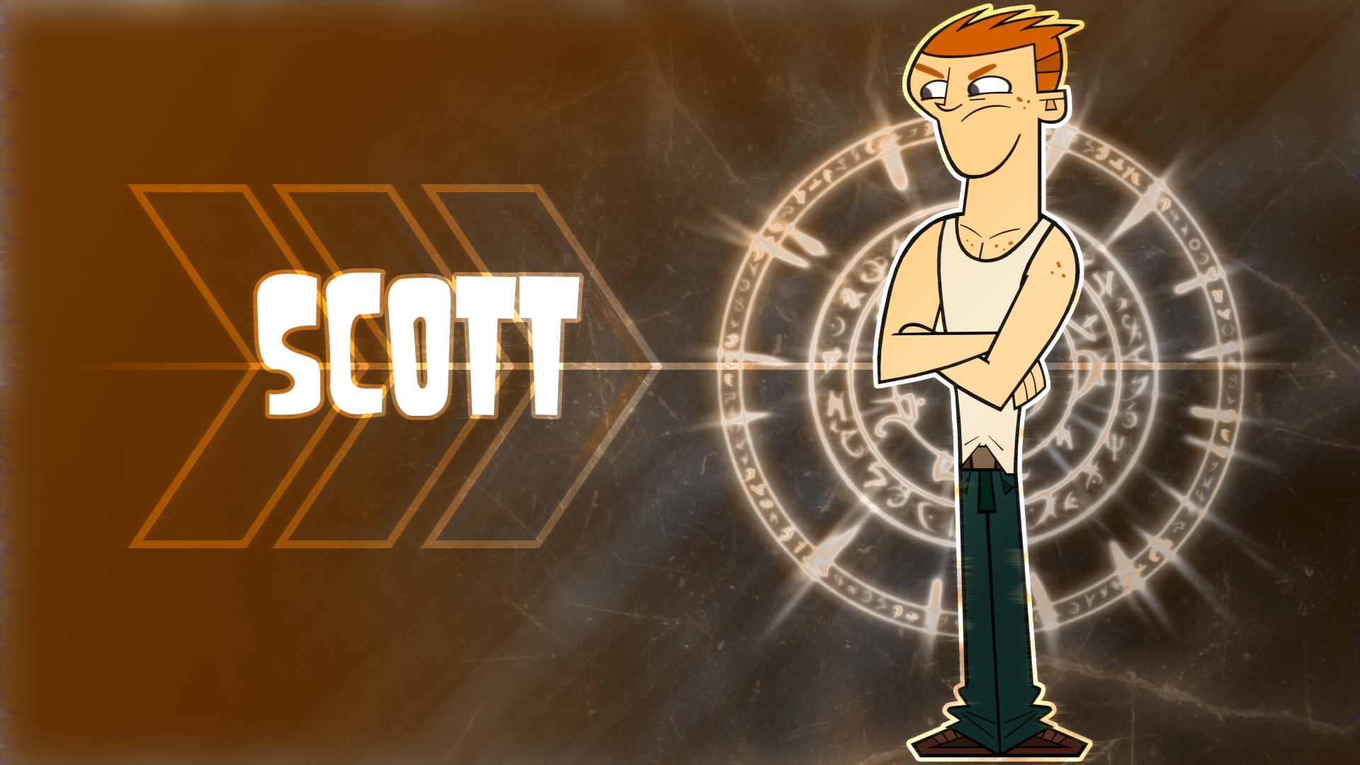 Scott (Orange Background) HD Wallpaper by Lilothestitch
