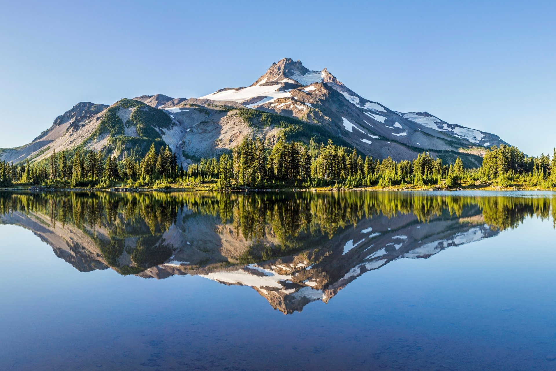 Download Nature Oregon Lake Mountain Reflection 4k Ultra HD Wallpaper