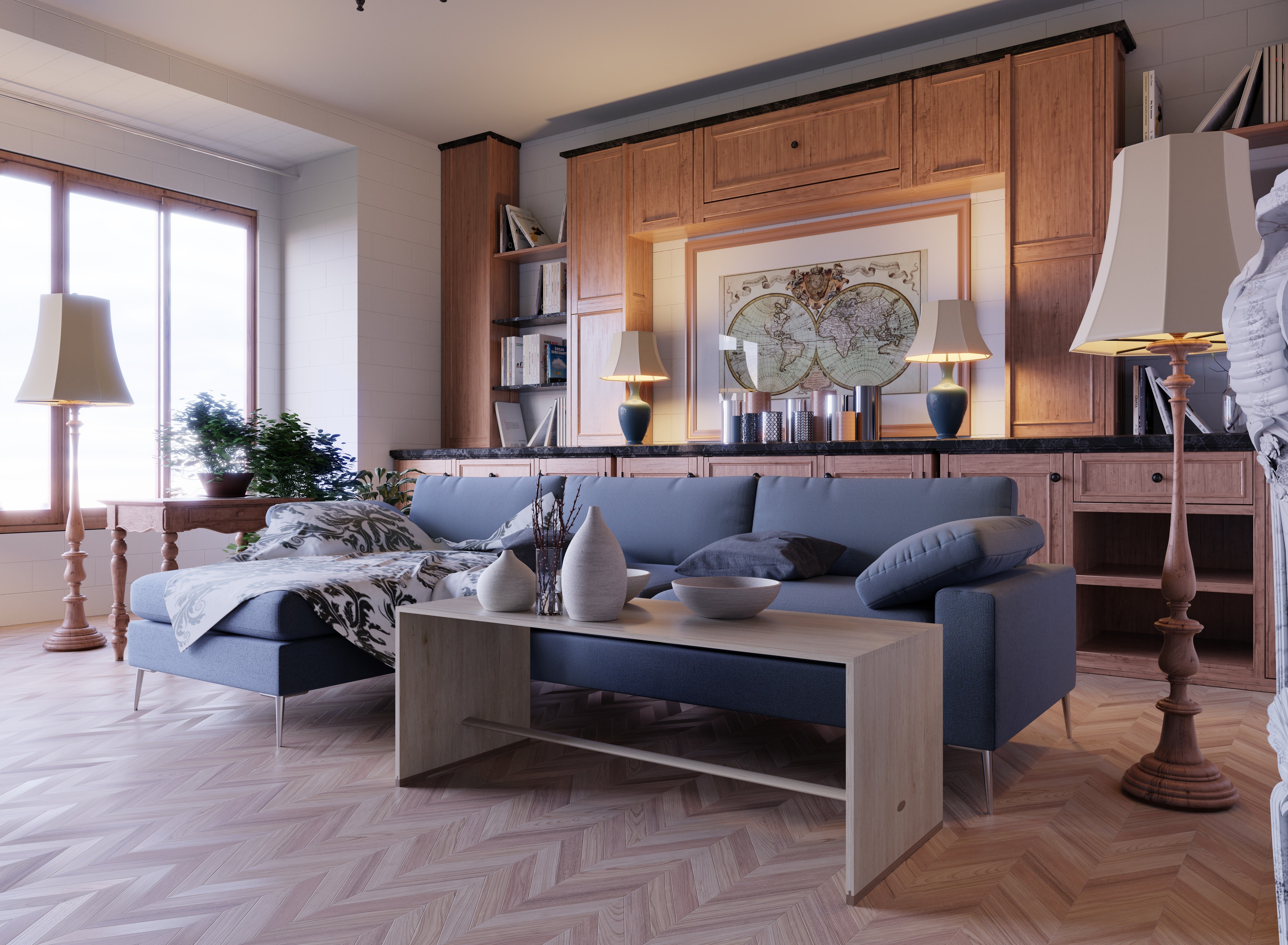 Download Furniture Living Room Sofa Lamp Man Made Room 4k Ultra HD ...