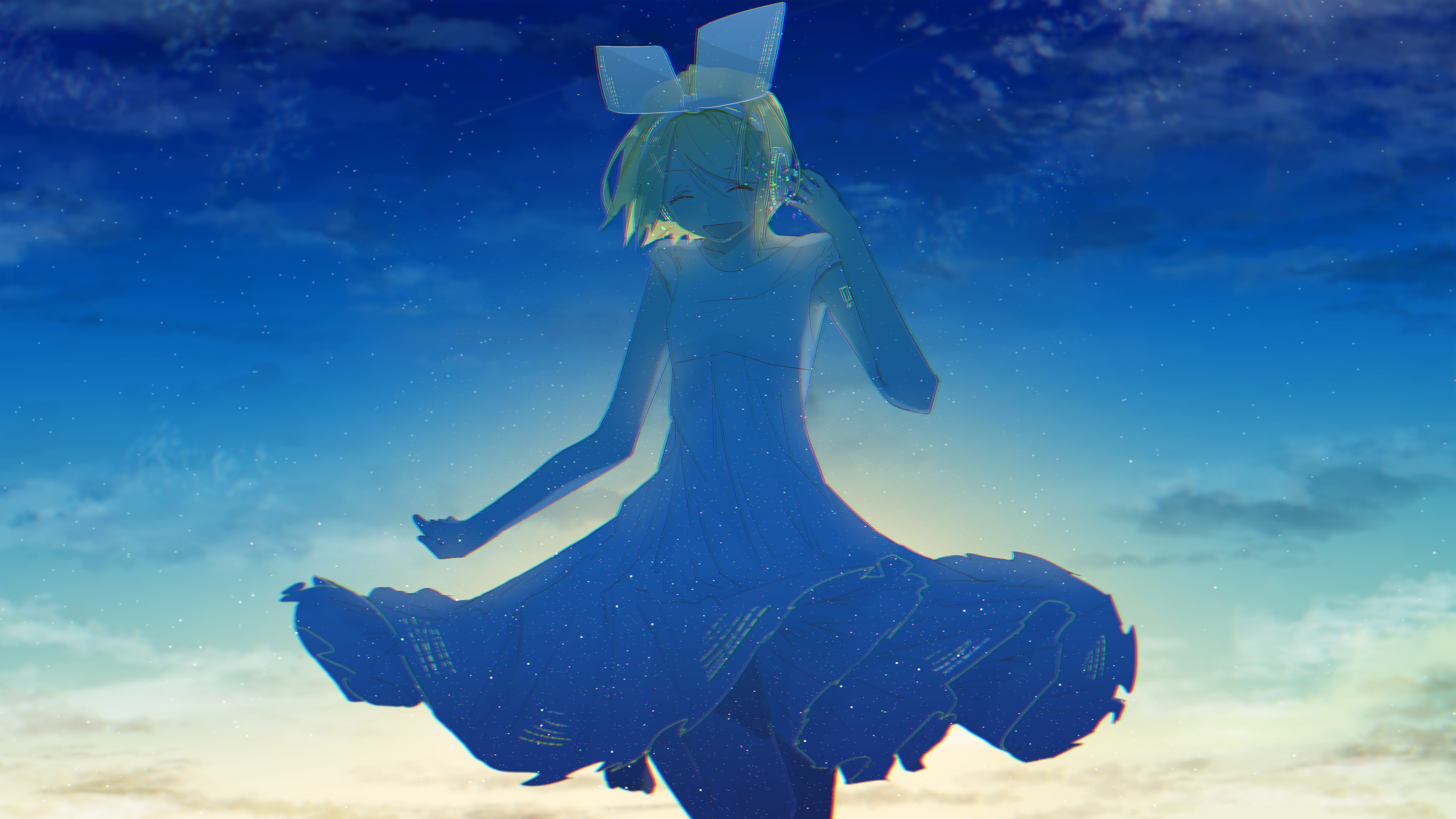 Rin Kagamine in 4K Ultra HD – Vibrant Vocaloid Anime Wallpaper by まふゆ works