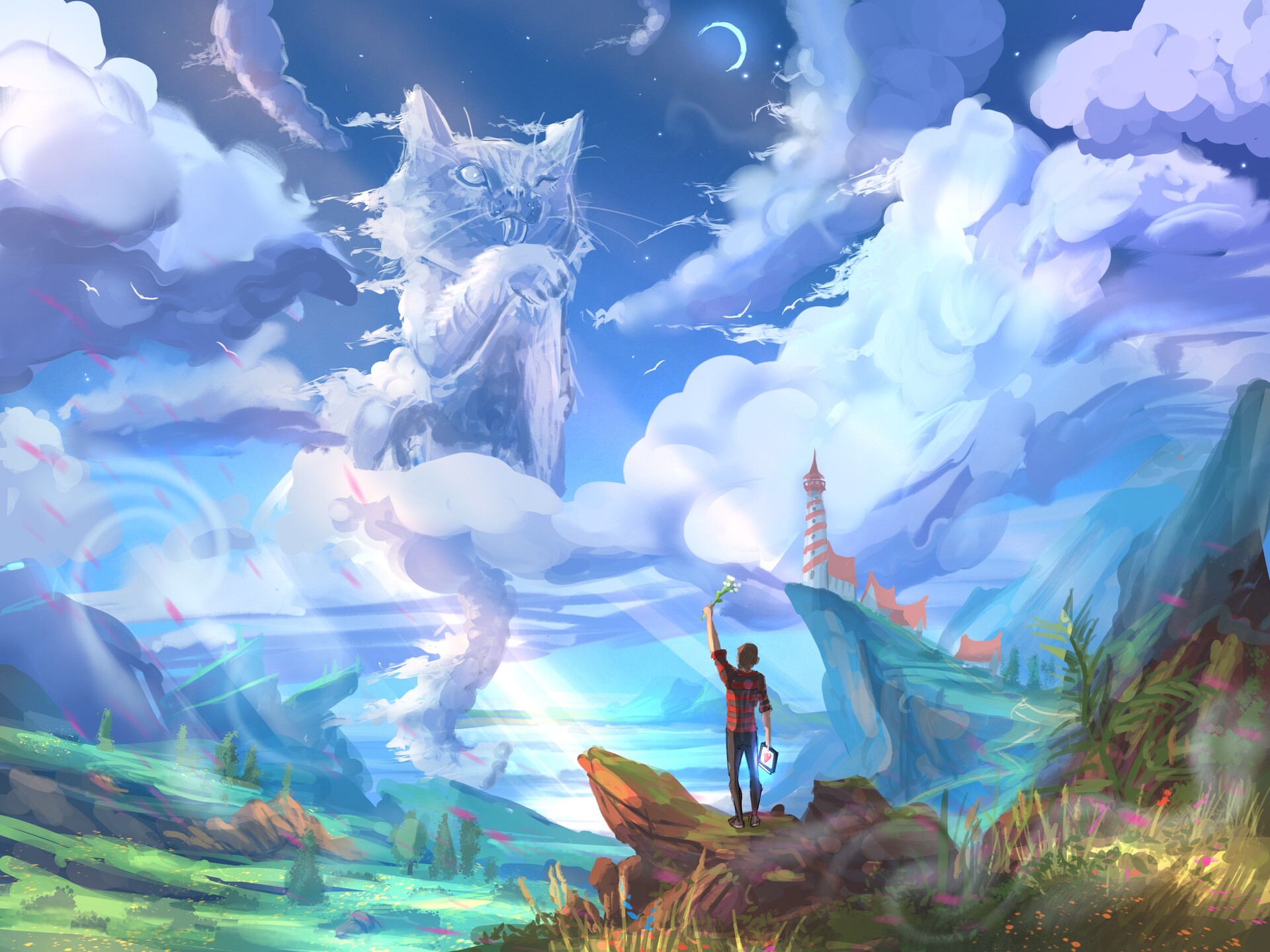 Download Fantasy Cat HD Wallpaper by Floris Roding