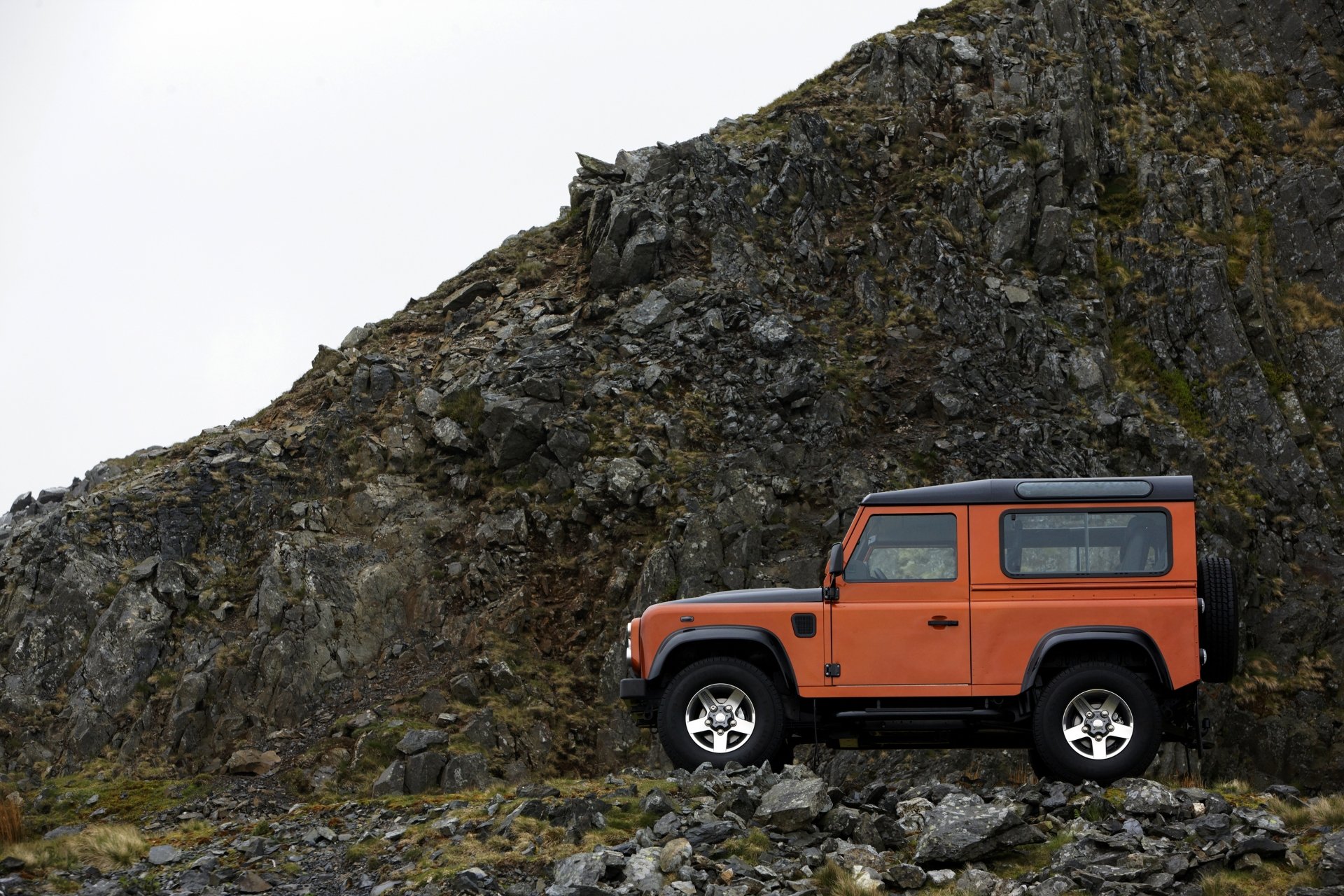 Download Orange Car Car Land Rover SUV Vehicle Land Rover Defender 4k ...