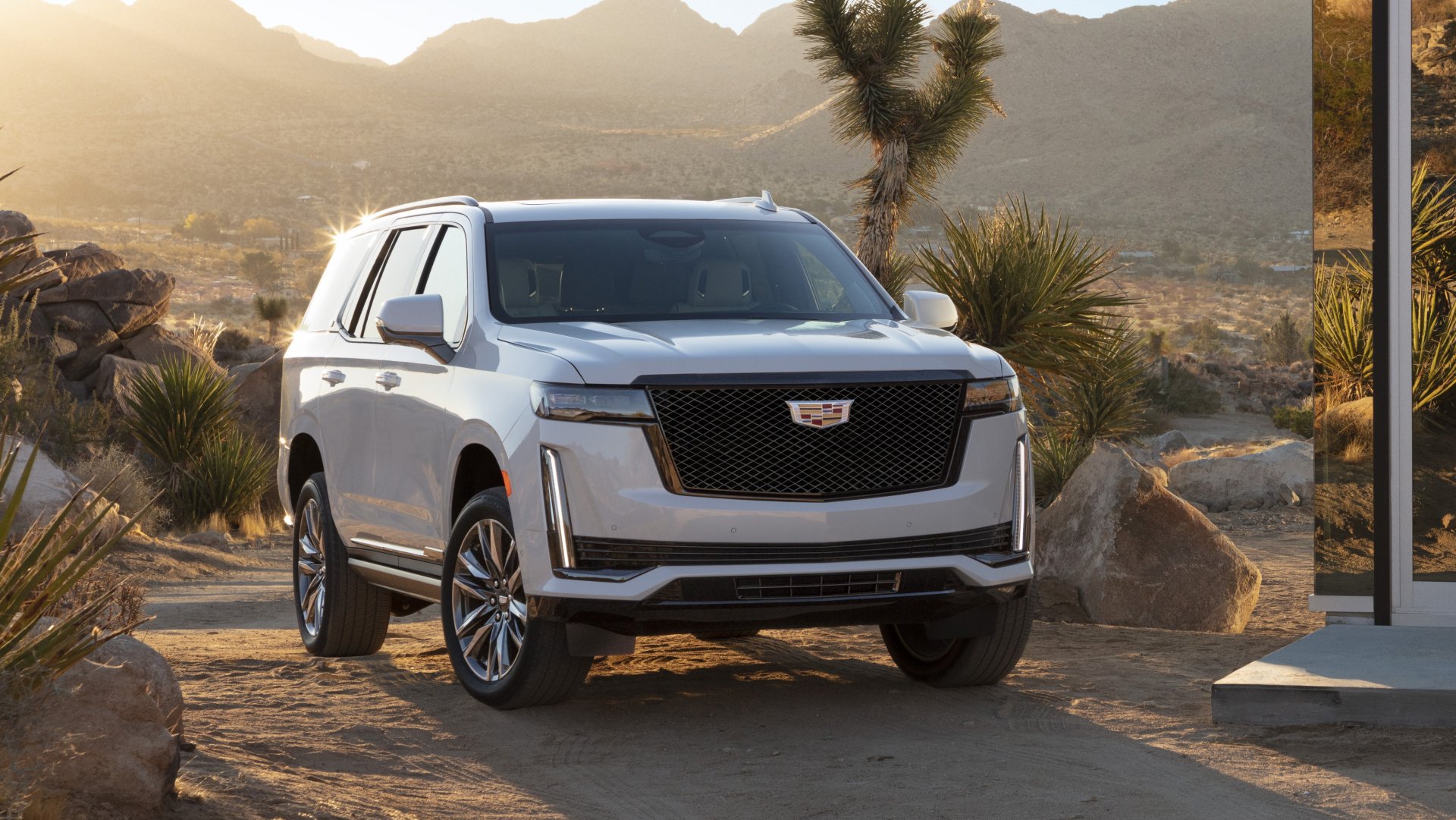 Download White Car SUV Car Cadillac Vehicle Cadillac Escalade HD Wallpaper