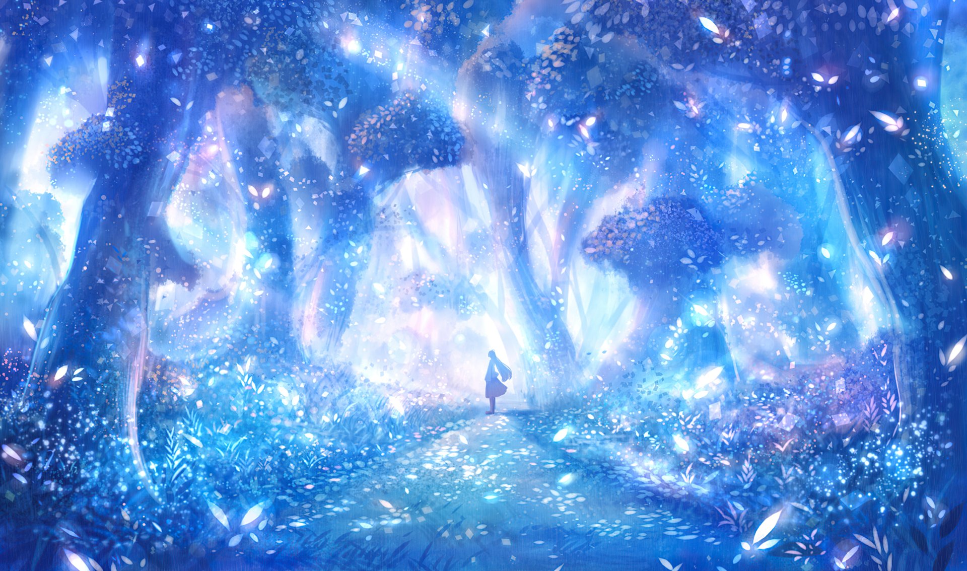 Enchanted Anime Forest HD Wallpaper: A Magical Journey Through Light ...