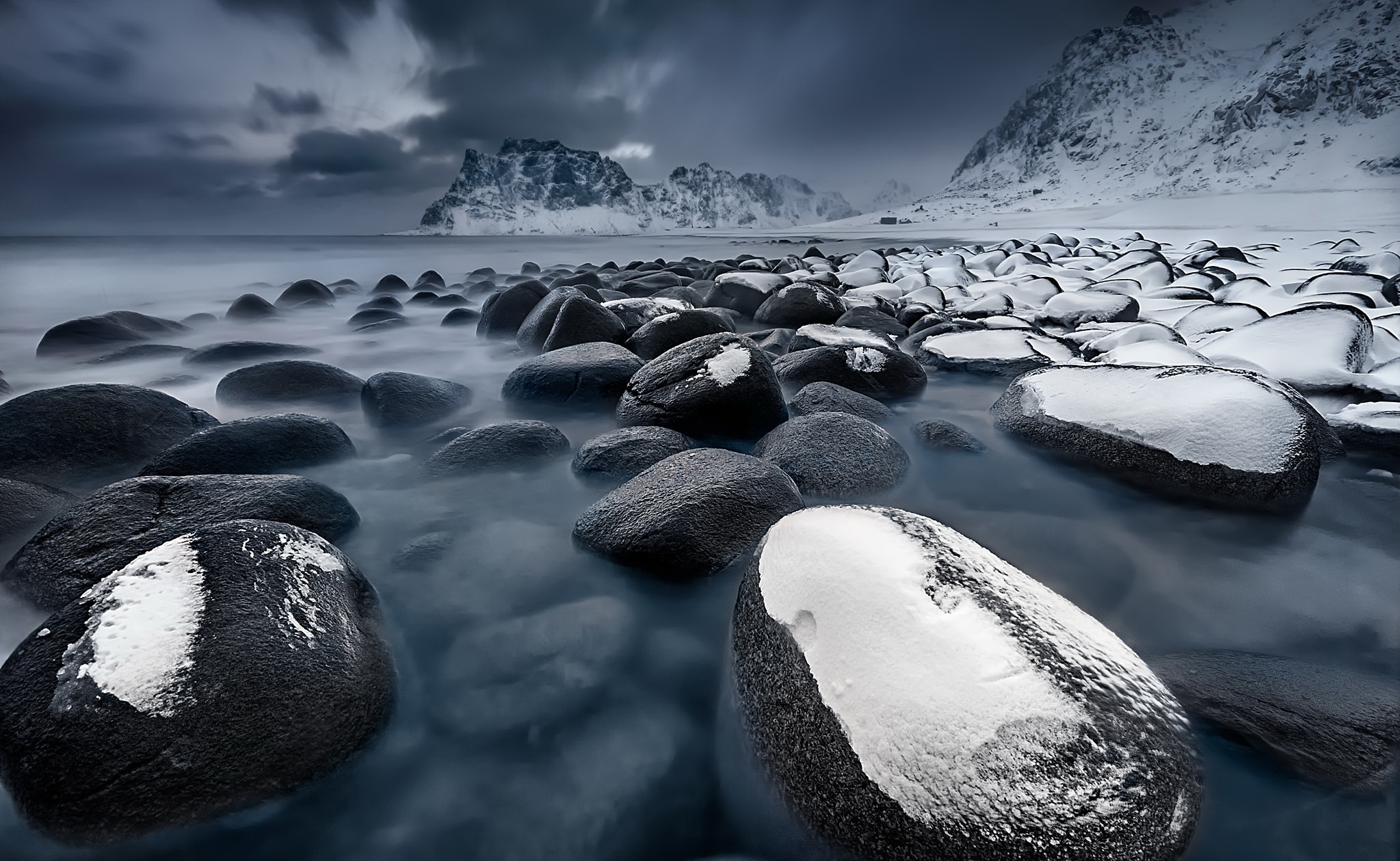 Download Stone Shore Sea Nature Seashore HD Wallpaper