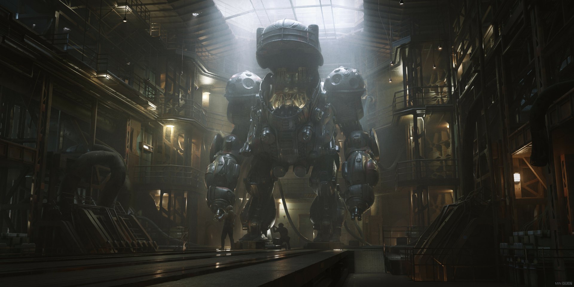 Download Mecha Sci Fi Mech HD Wallpaper by Min Guen