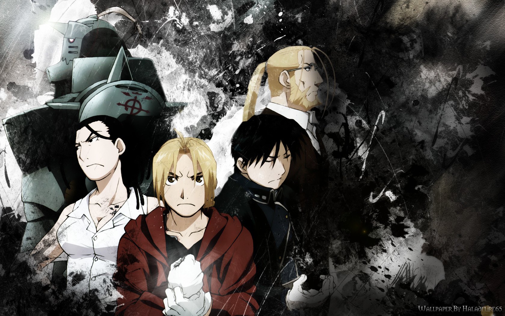 Fullmetal Alchemist HD Wallpaper featuring Izumi and the Elric Brothers