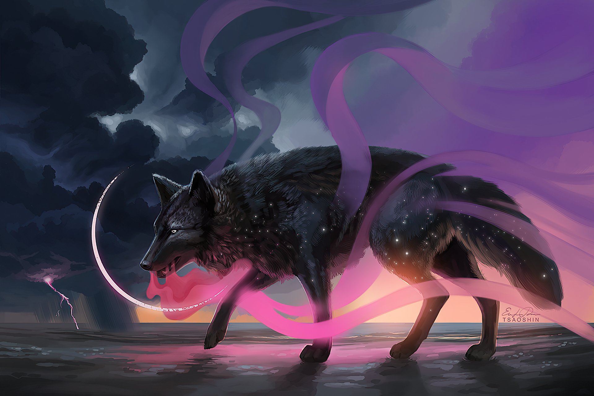 Lunar Phantom: 4K Ultra HD Fantasy Wolf Wallpaper by Eric Proctor ...