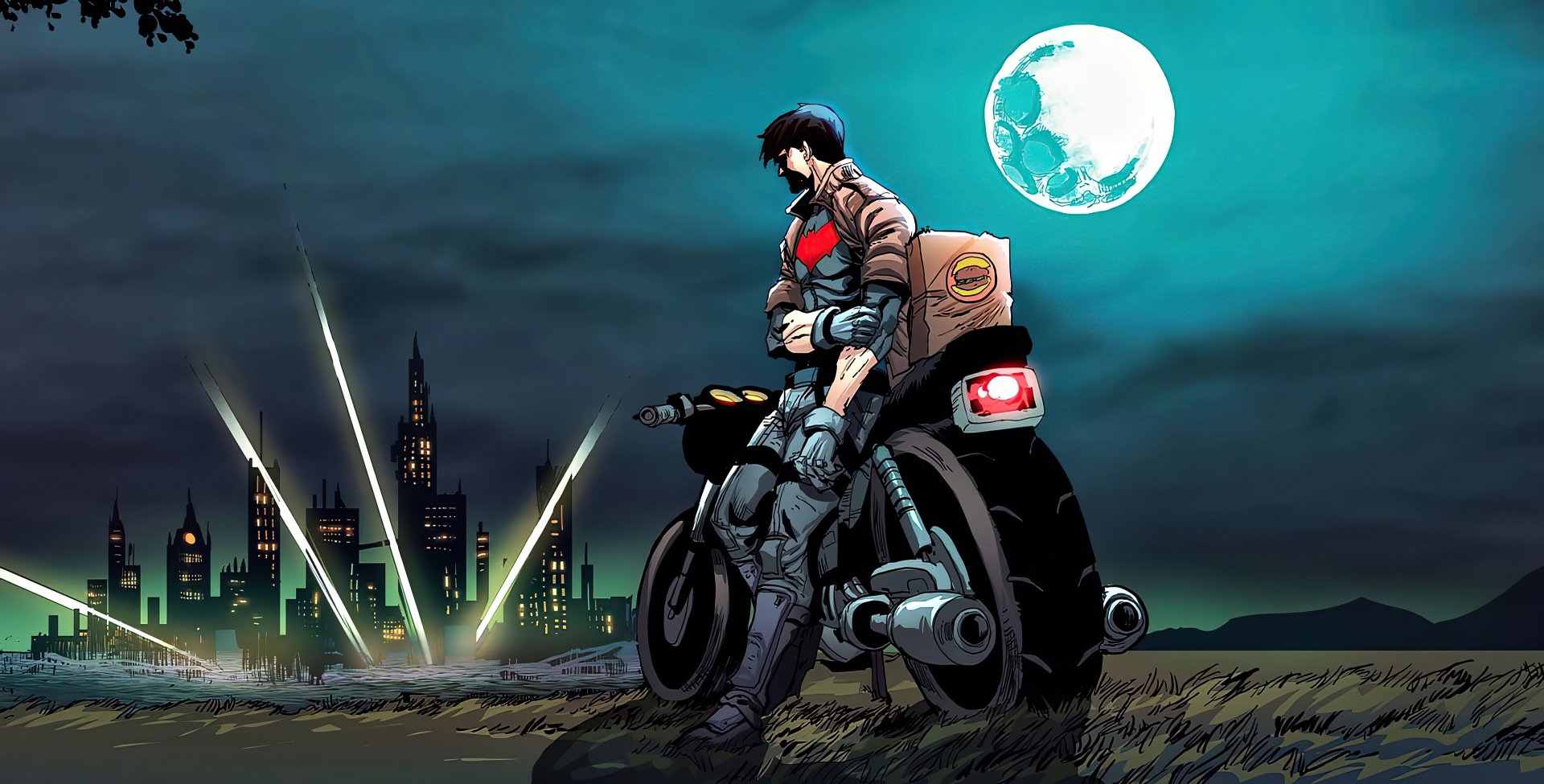 Download Jason Todd Motorcycle Moon DC Comics Comic Red Hood HD Wallpaper