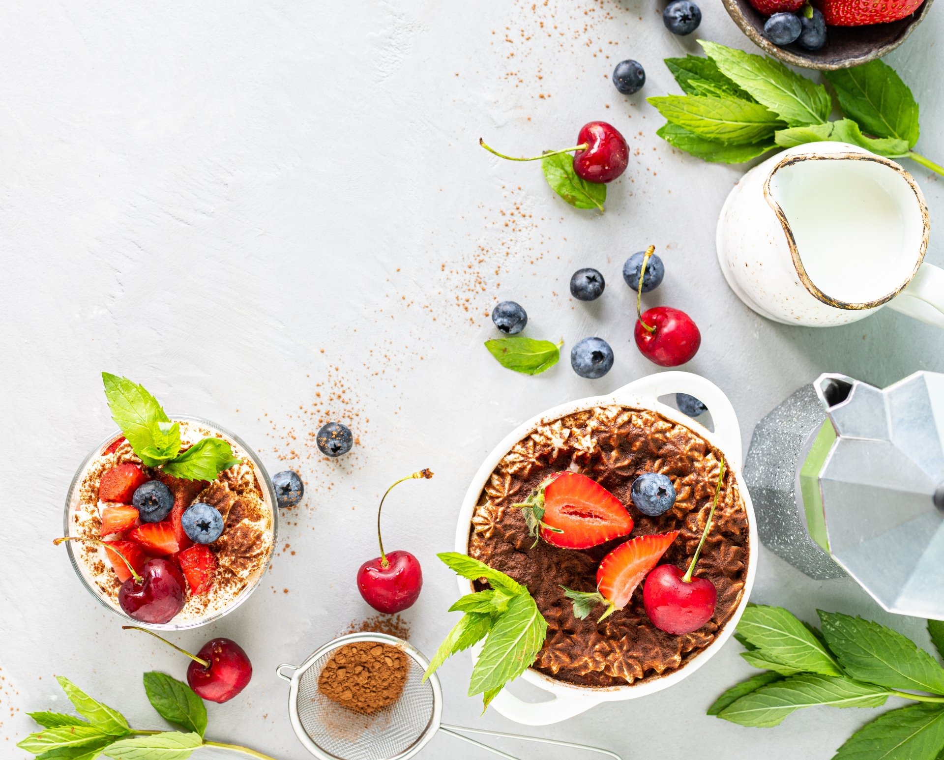 Download Blueberry Cherry Fruit Still Life Tiramisu Strawberry Berry Food Dessert 4k Ultra HD ...