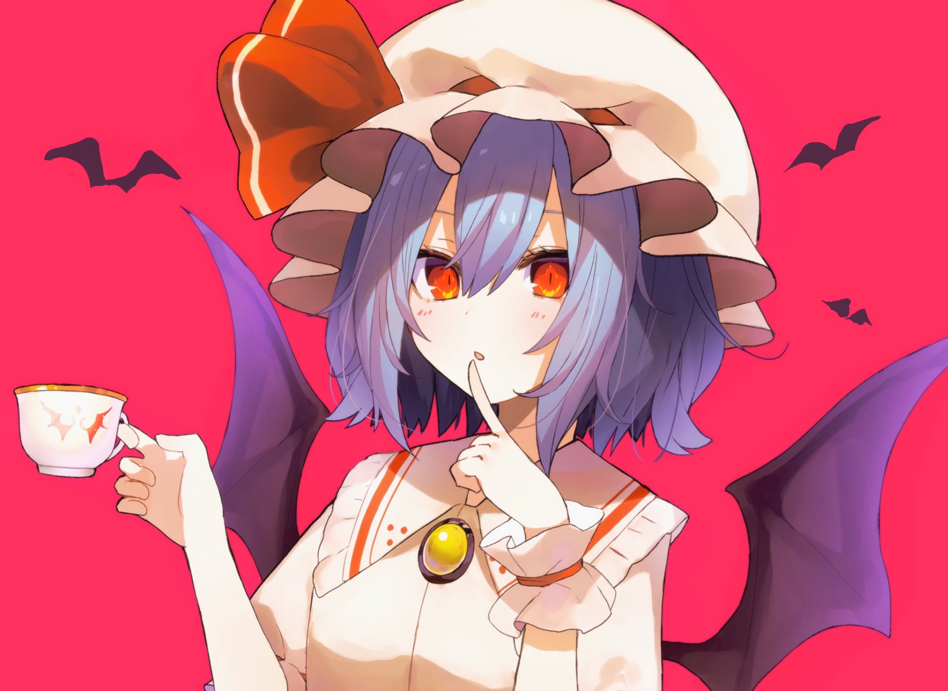 Download Purple Hair Short Hair Red Eyes Remilia Scarlet Anime Touhou ...