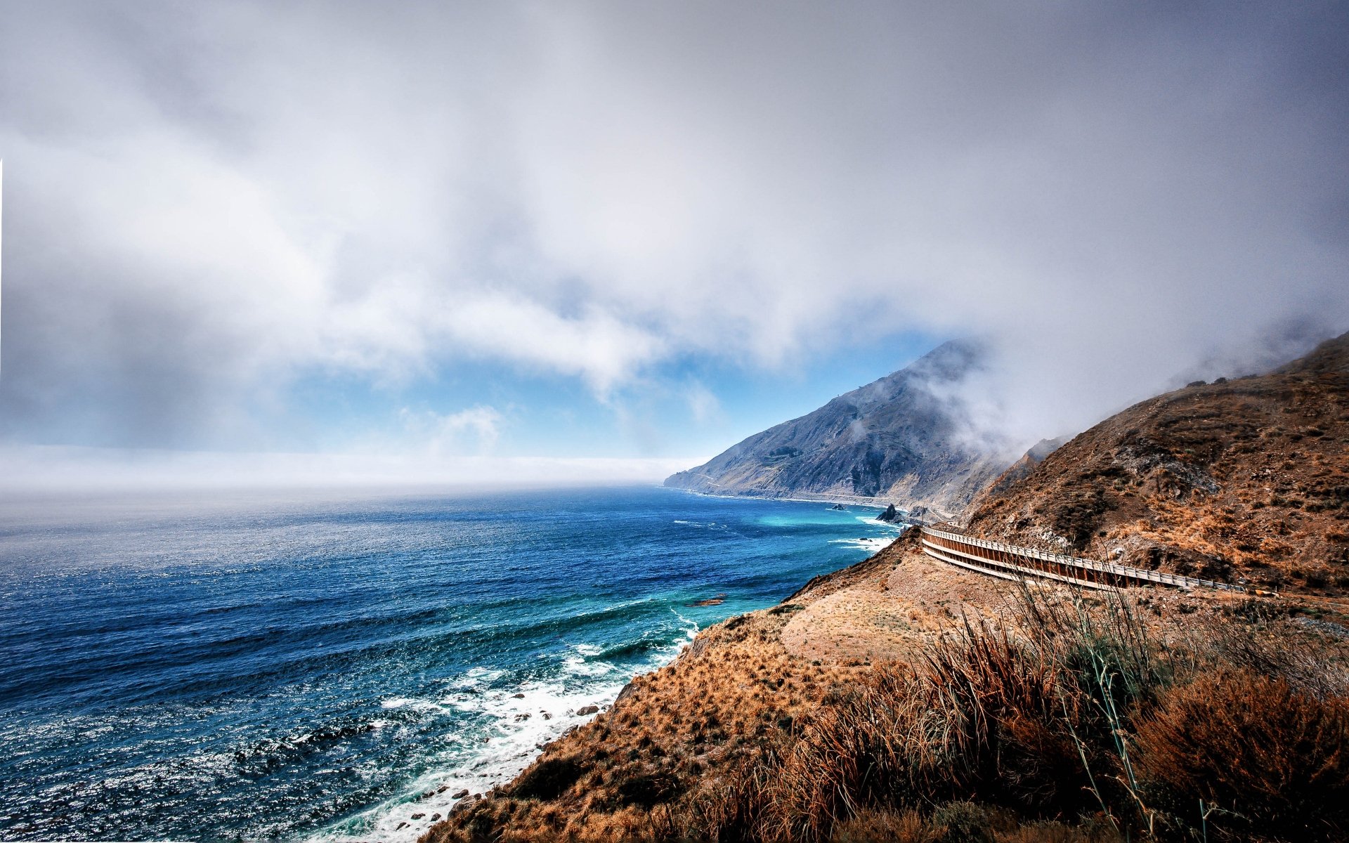 Download Fog Mountain California Coast Ocean Road USA Photography ...