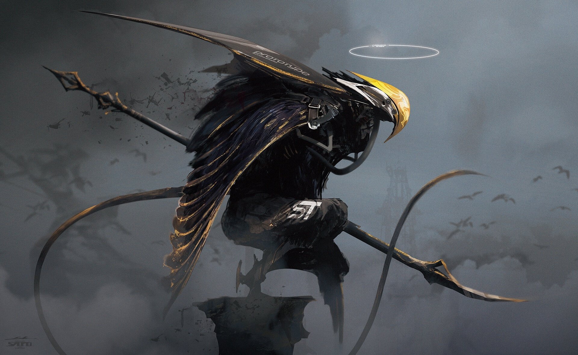 Celestial Cyber Guardian: Sci-Fi Robot HD Wallpaper by Esuthio ...