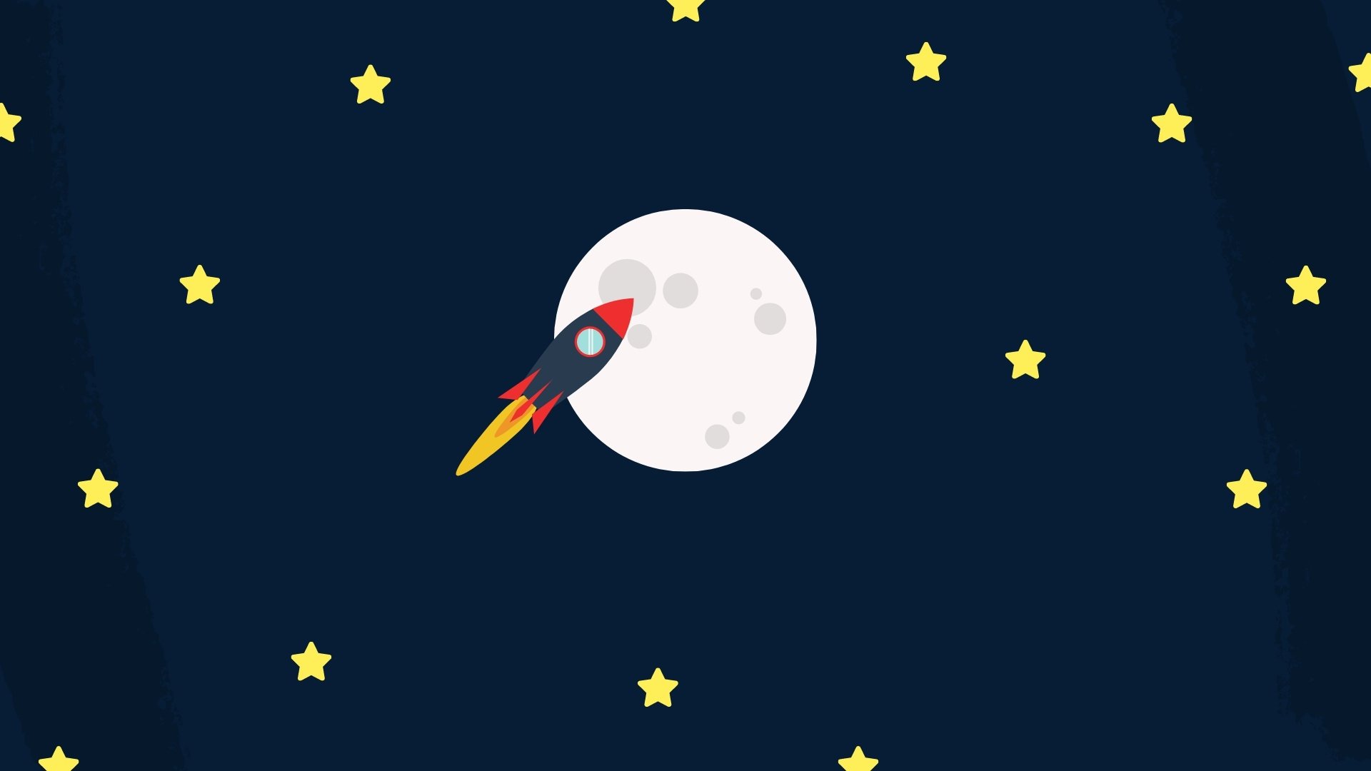 Download Minimalist Rocket Moon Star Artistic Space HD Wallpaper ...