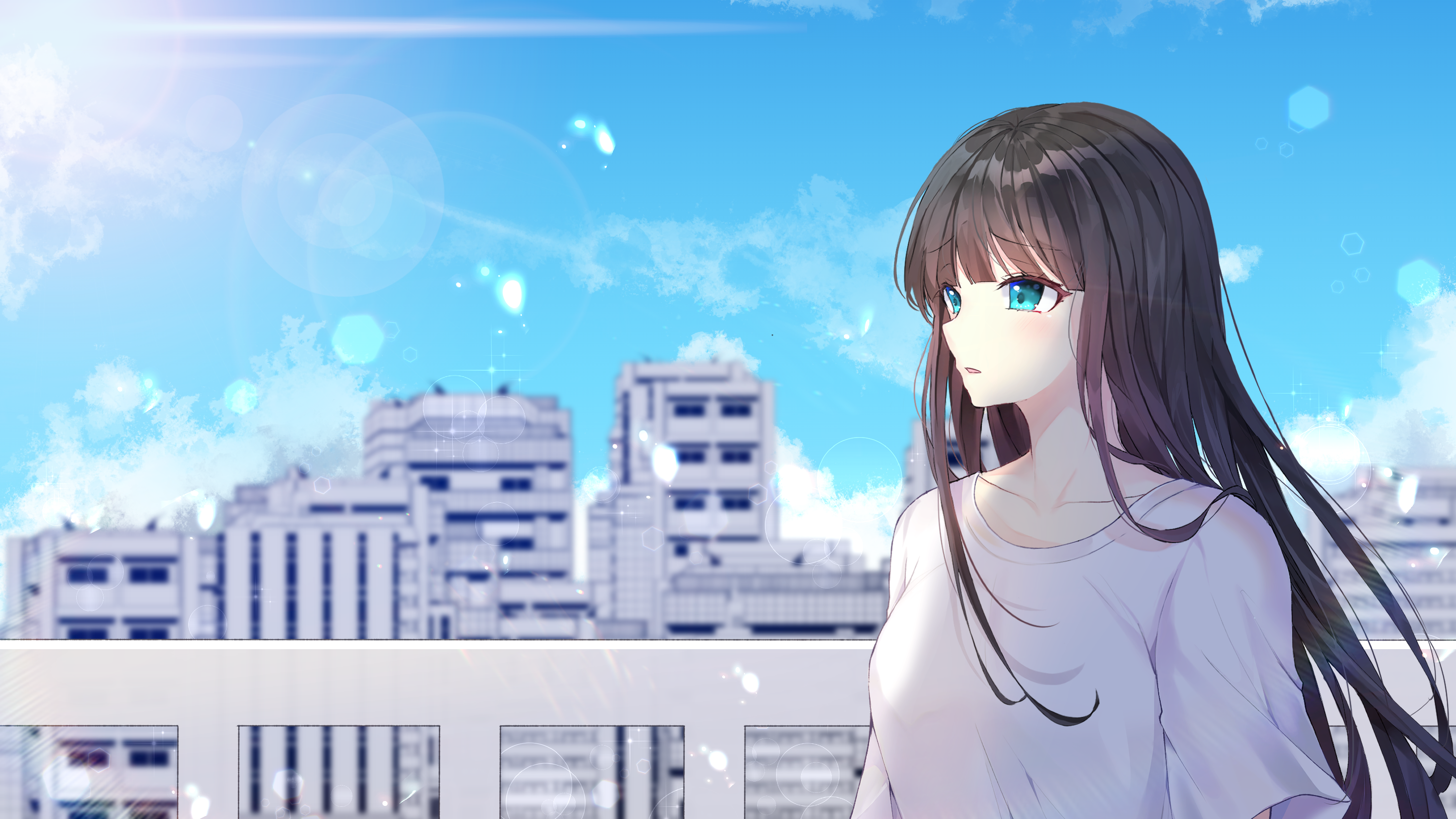 Download Long Hair Anime Original HD Wallpaper by Seno