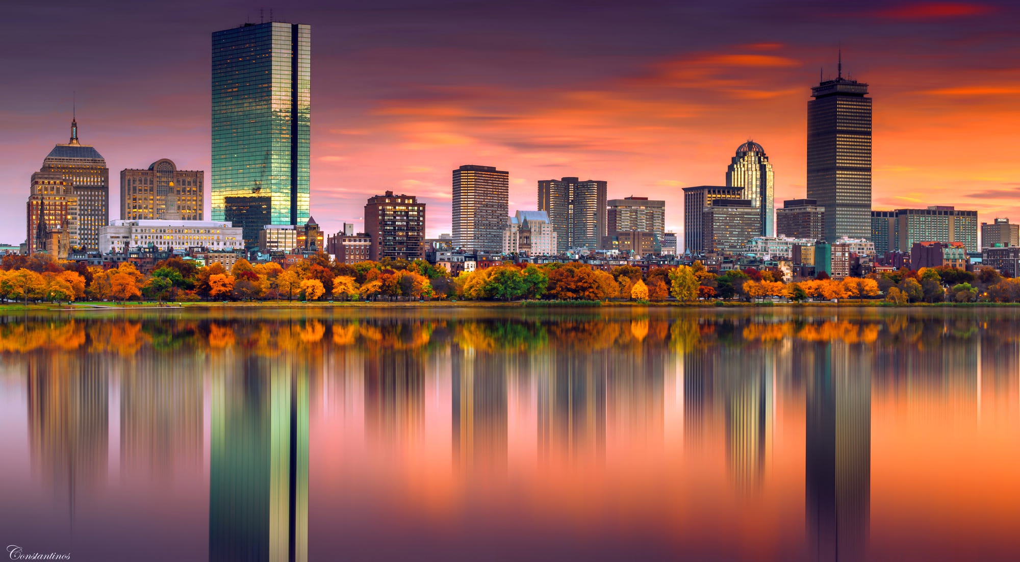 Download Building Reflection City USA Man Made Boston HD Wallpaper