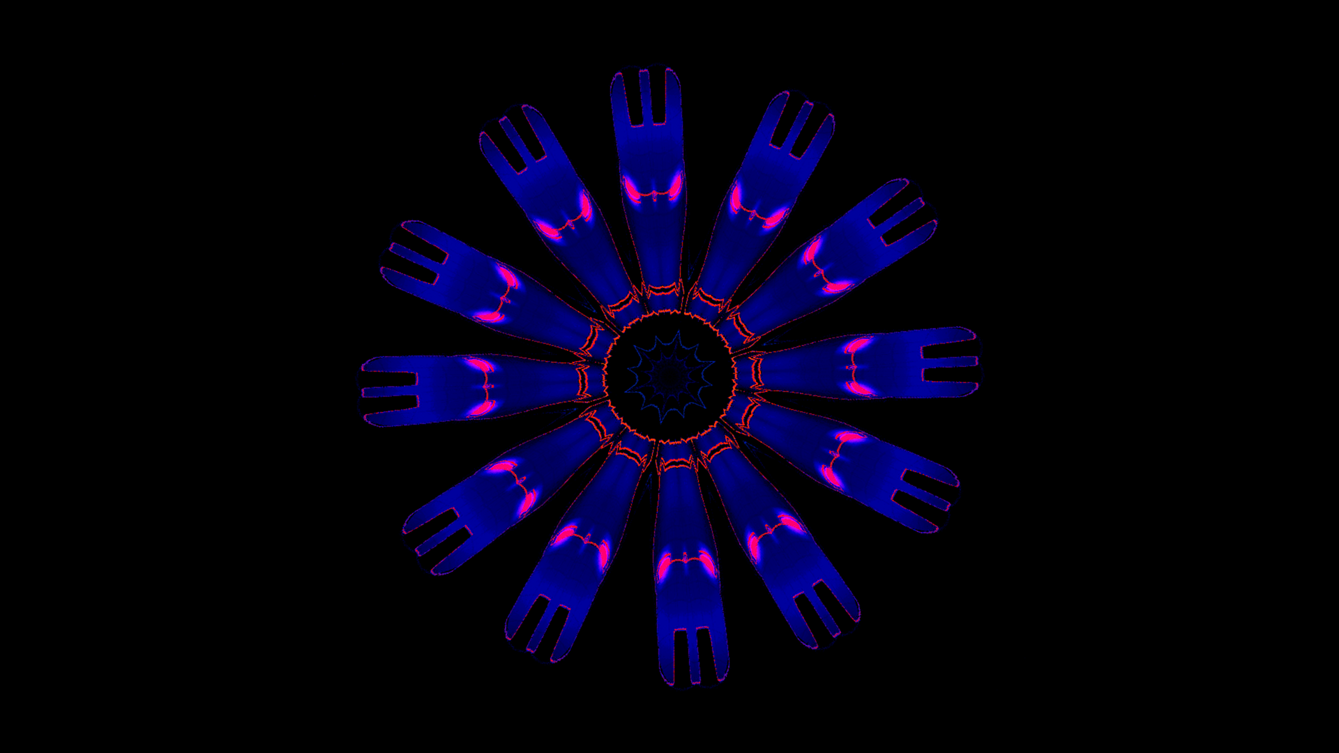 Blue and Pink Metal Flower Petals on Black Background by lonewolf6738 ...