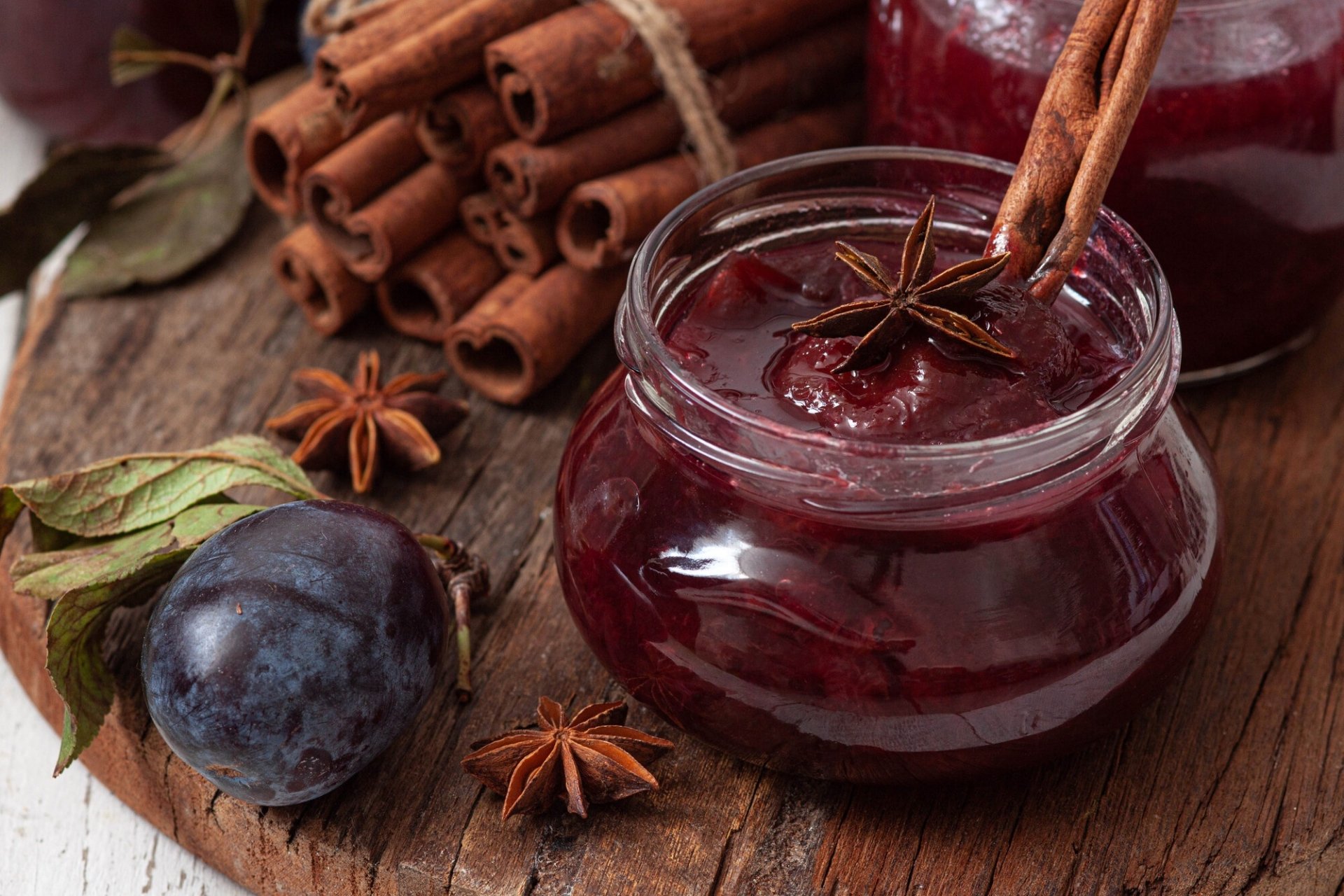 Download Star Anise Still Life Plum Cinnamon Food Jam HD Wallpaper