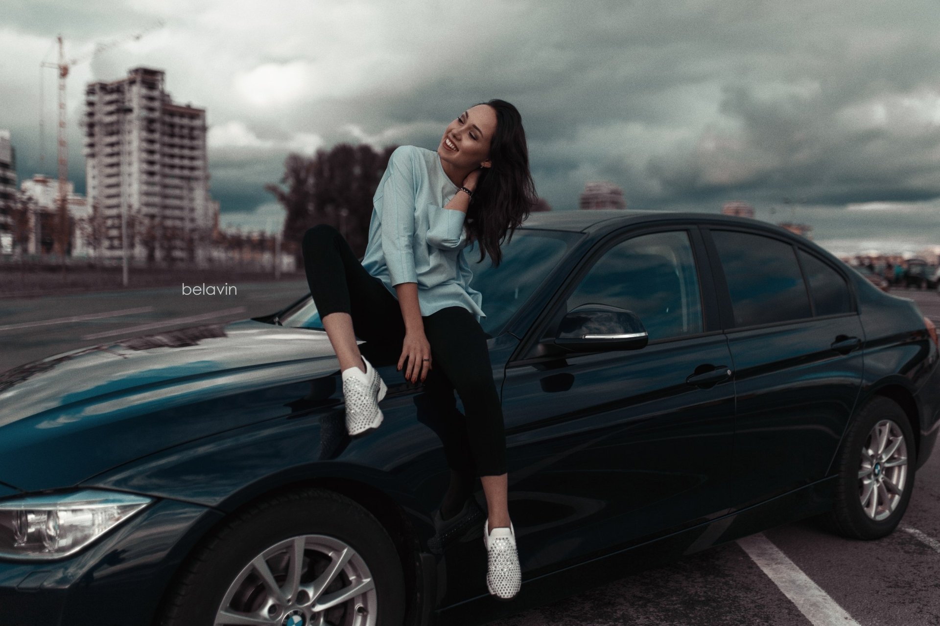 Download BMW Smile Car Woman Girls & Cars HD Wallpaper by Alexander Belavin