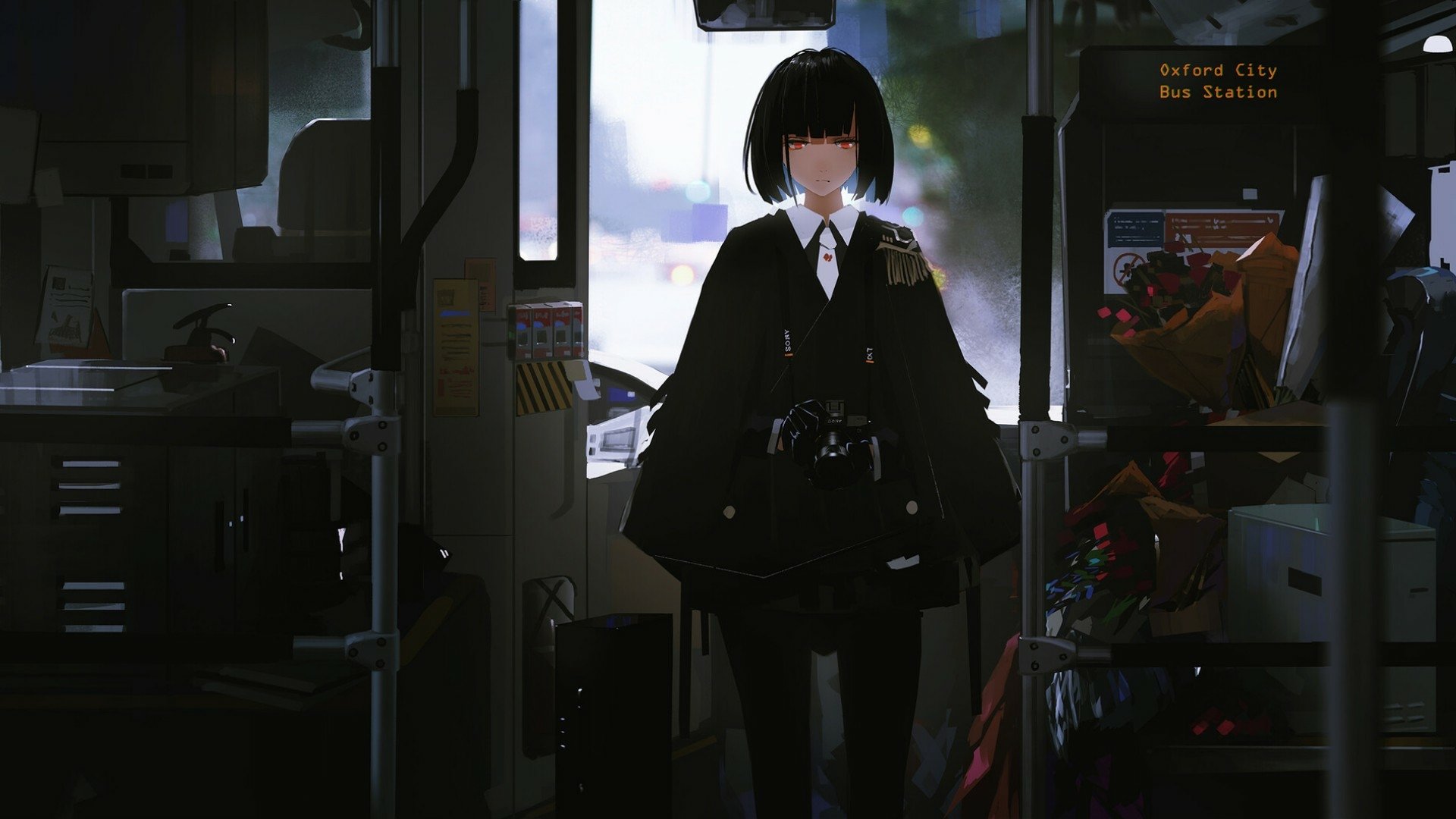 Download Bus Anime Girl Anime Girl HD Wallpaper by Novelance