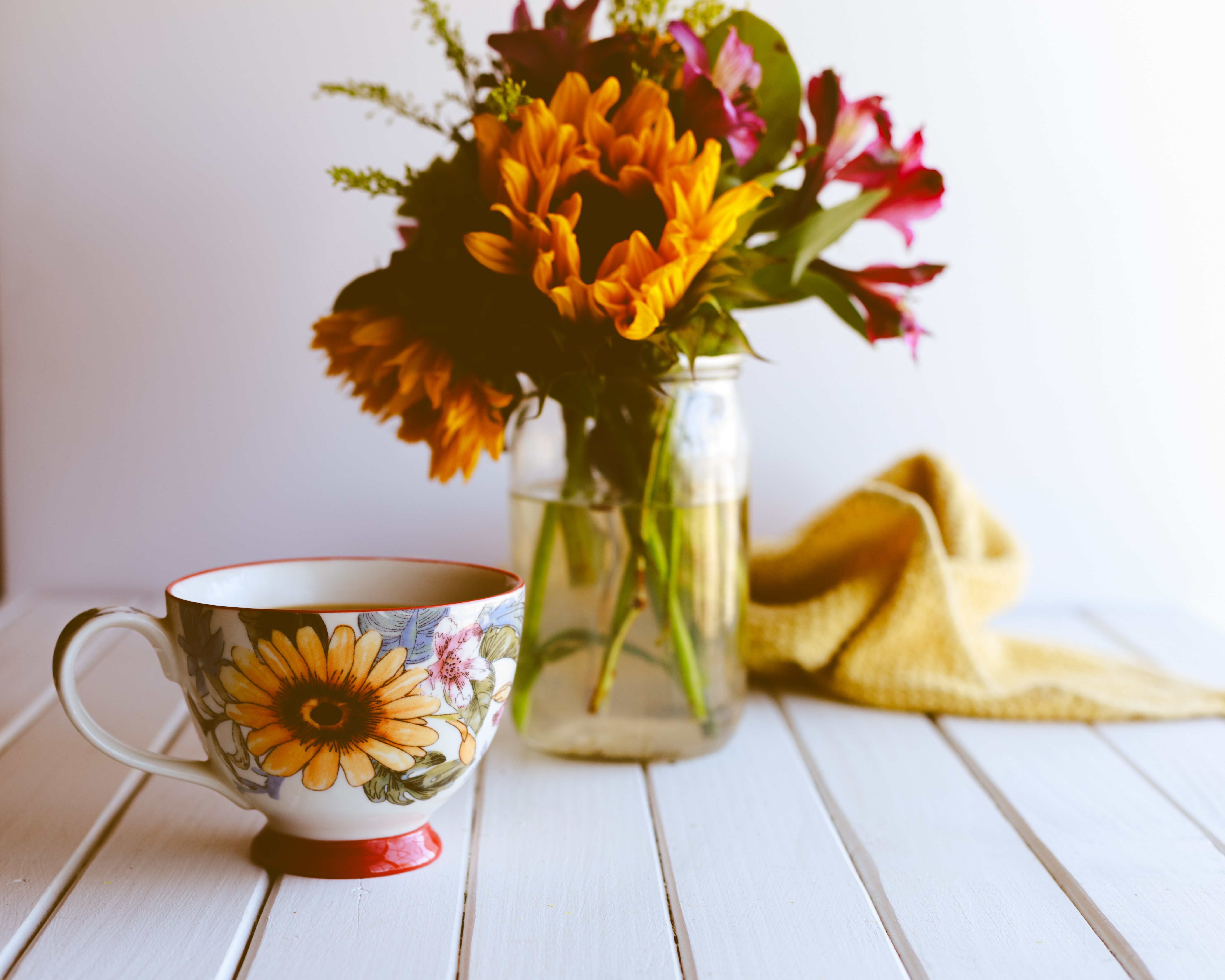 Download Flower Coffee Photography Still Life 4k Ultra HD Wallpaper by ...